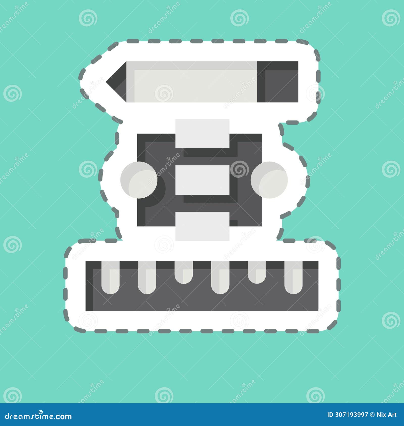 Sticker Line Cut Project Flowchart. Related To Creative Concept Symbol ...