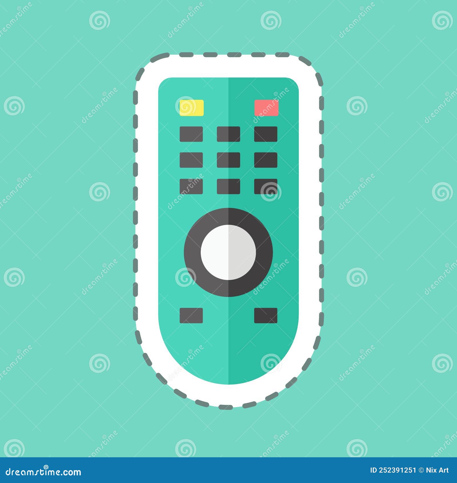 Sticker Line Cut Remote. Suitable for Home Symbol. Simple Design ...