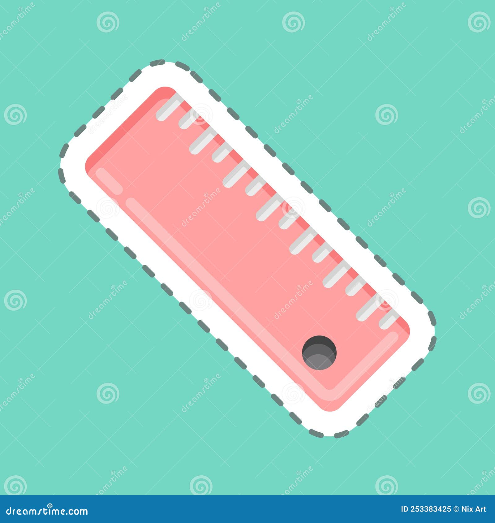 Sticker Line Cut Ruler. Suitable for Education Symbol. Simple Design ...