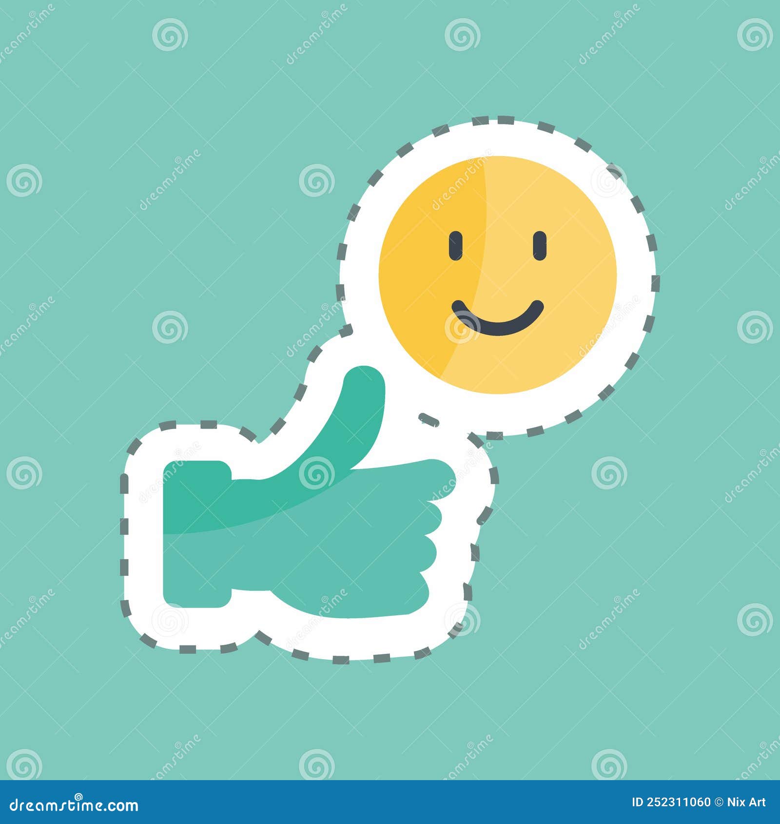 Sticker Line Cut Satisfaction. Suitable for Feedback Symbol. Simple ...