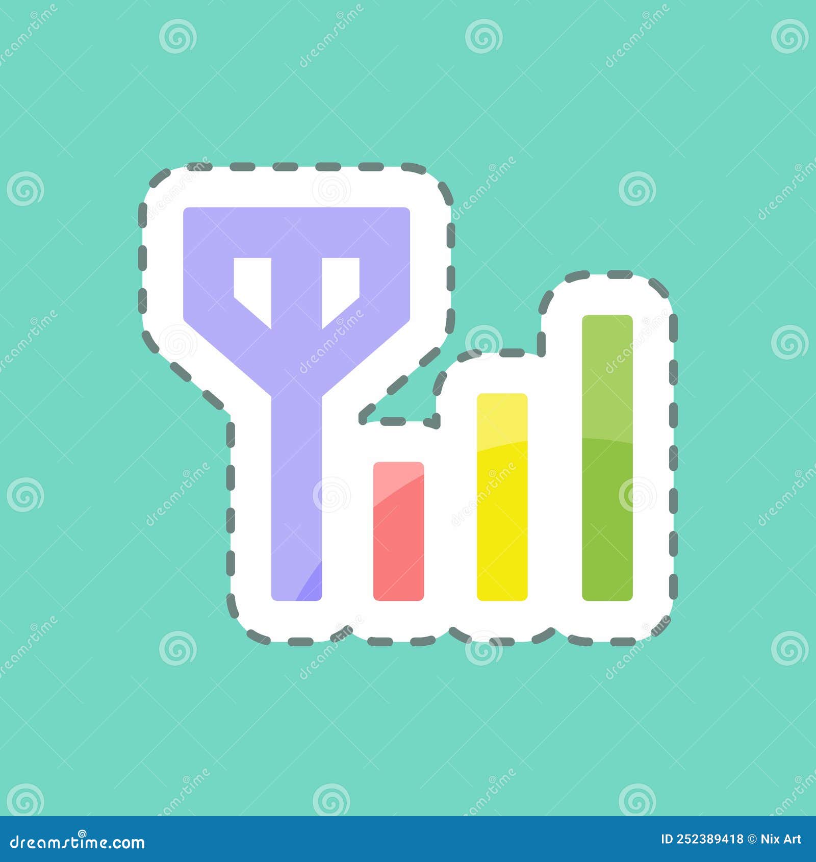 Sticker Line Cut Signals. Suitable for Mobile Apps Symbol. Simple ...