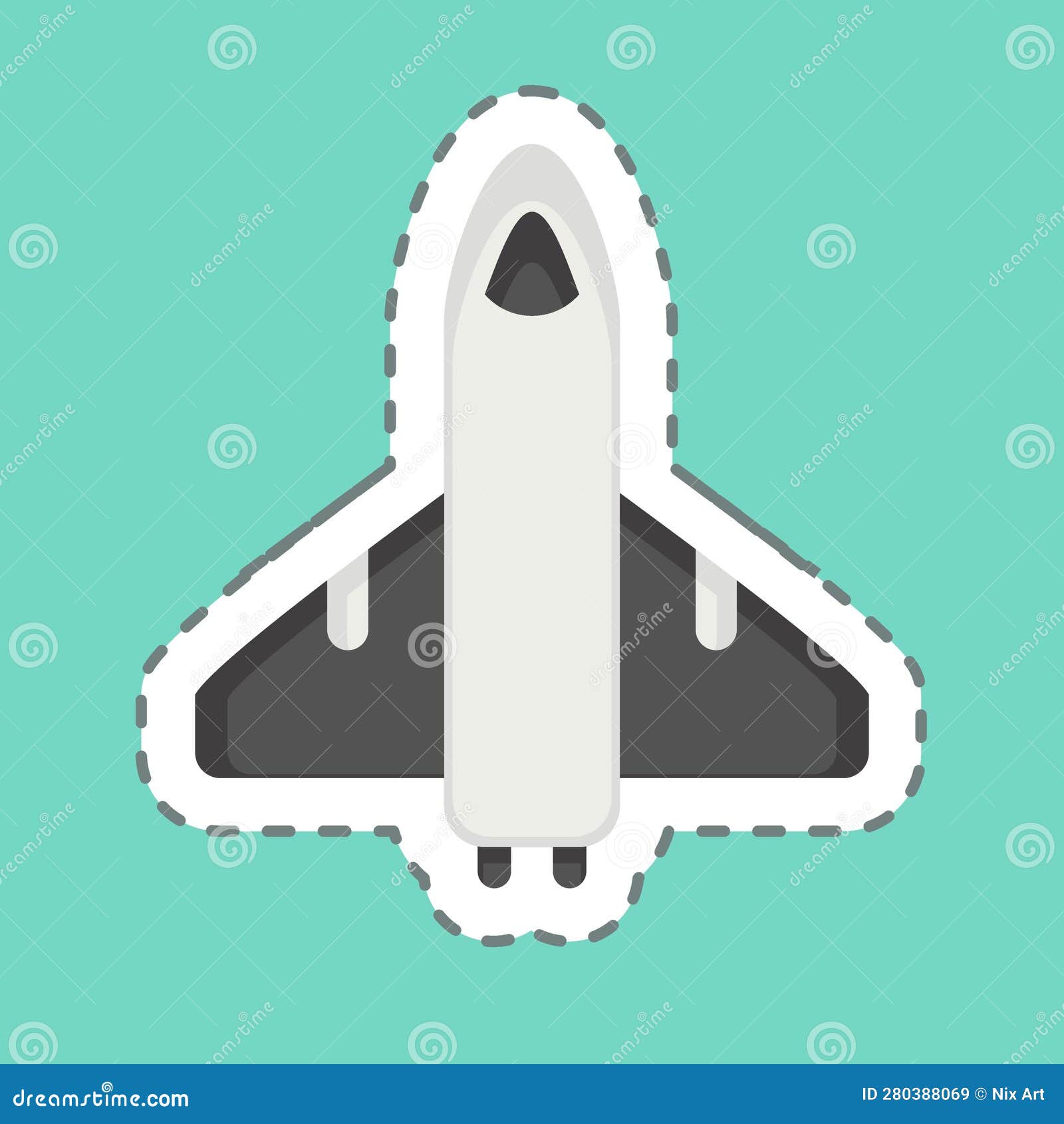 Sticker Line Cut Space Shuttle. Related To Space Symbol. Simple Design ...