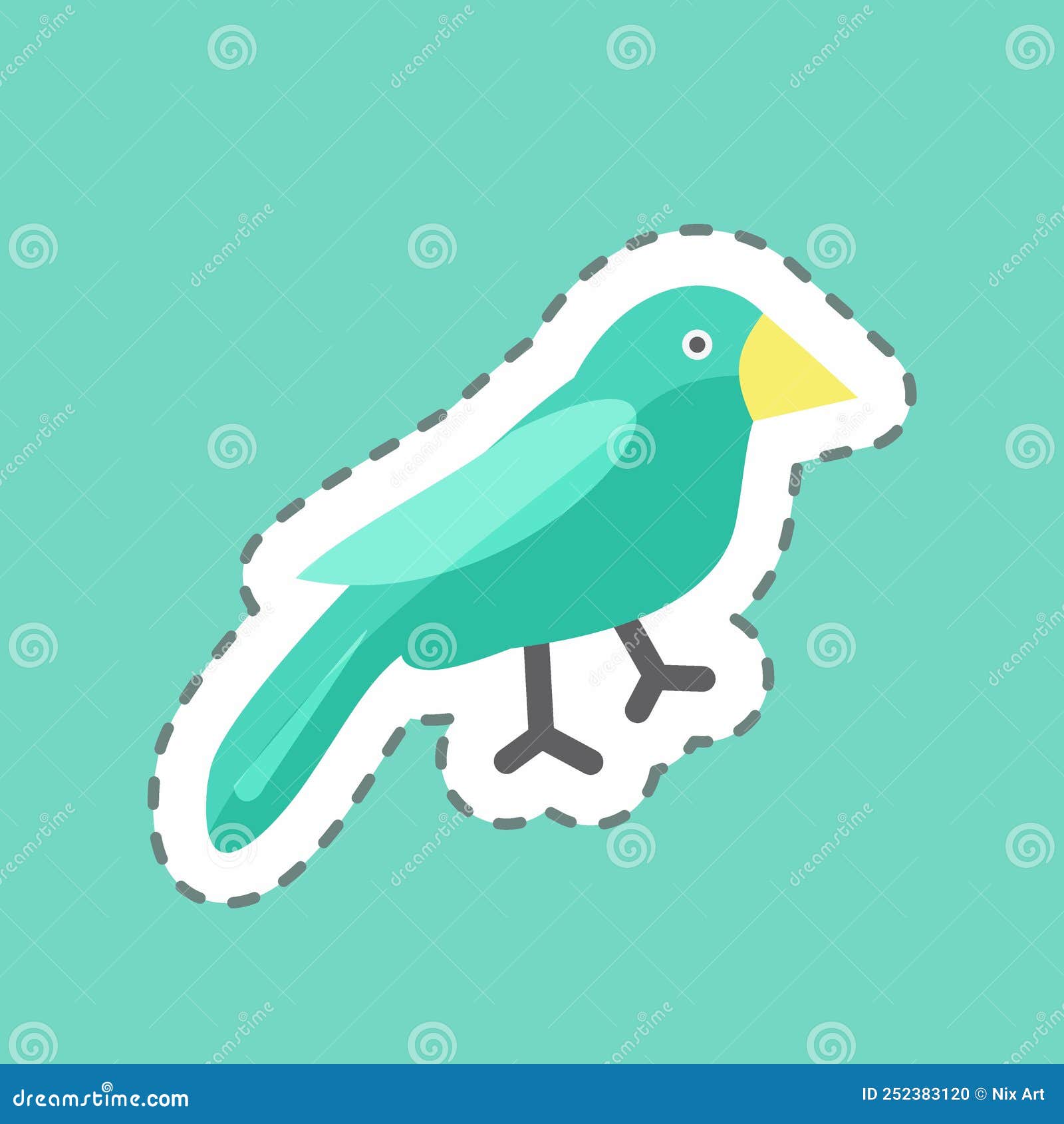 Sticker Line Cut Sparrow. Suitable for Spring Symbol. Simple Design ...