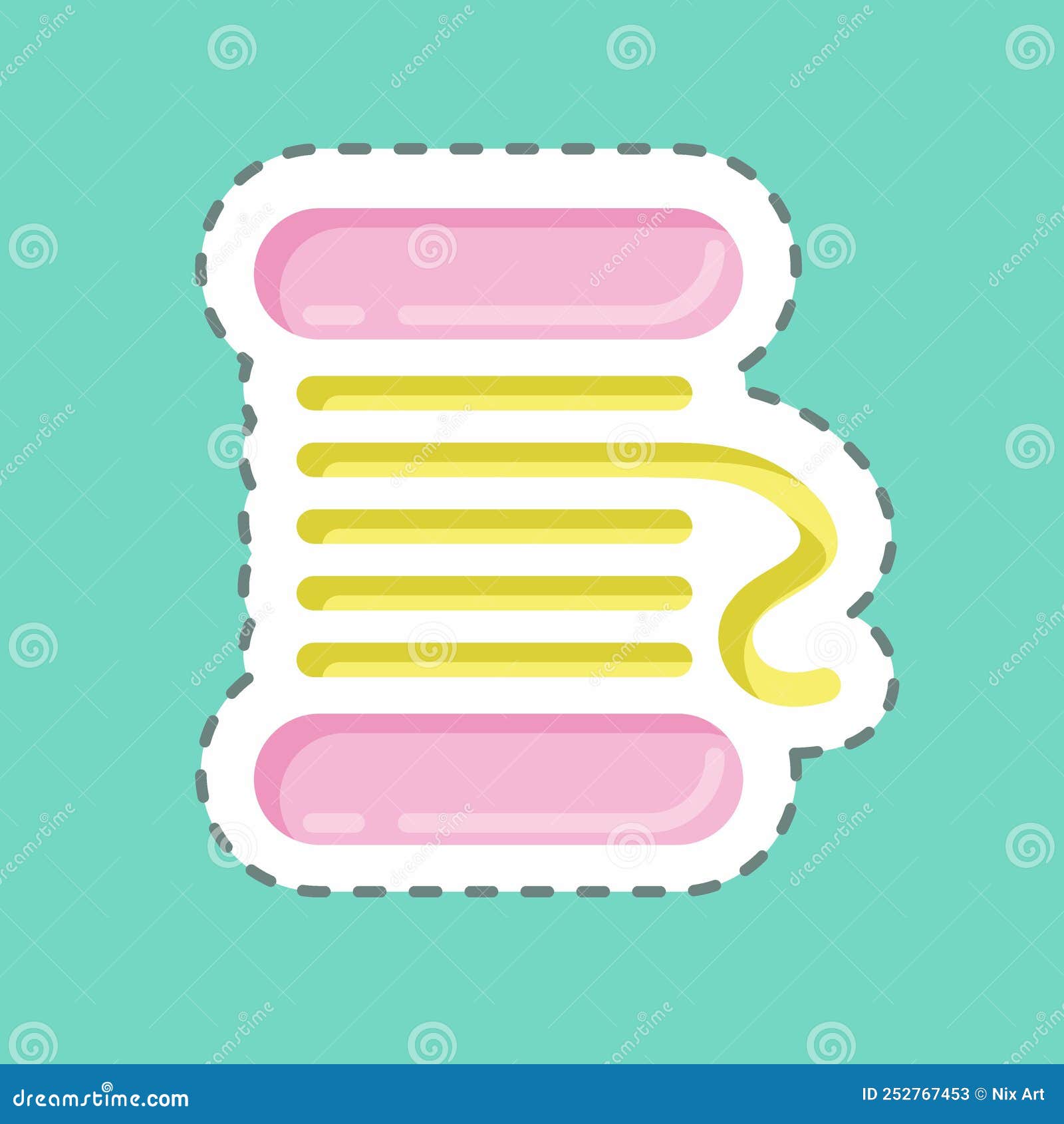 Sticker Line Cut Spool. Suitable for Education Symbol. Simple Design ...