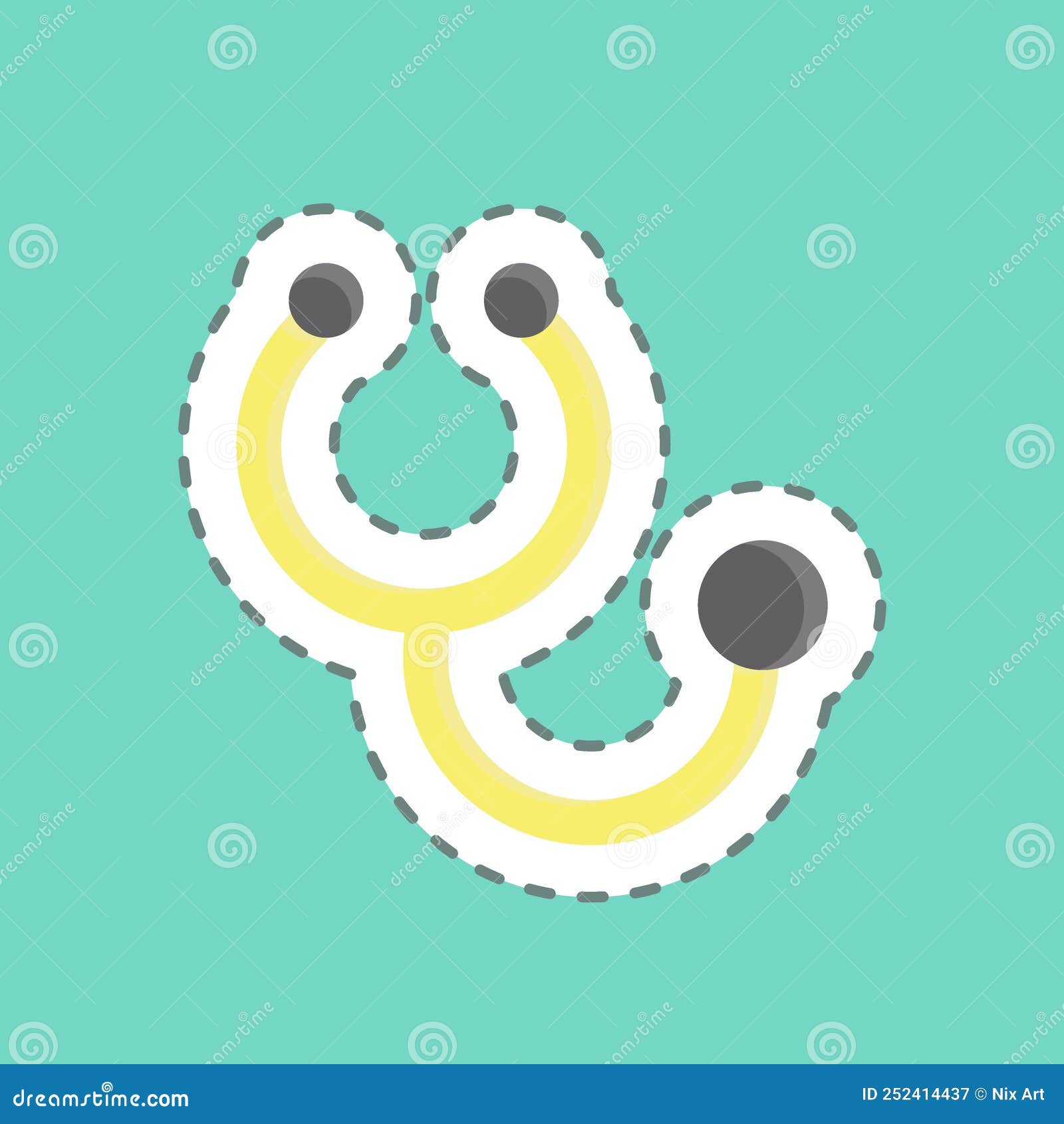 Sticker Line Cut Stethoscope. Suitable for Education Symbol. Simple ...
