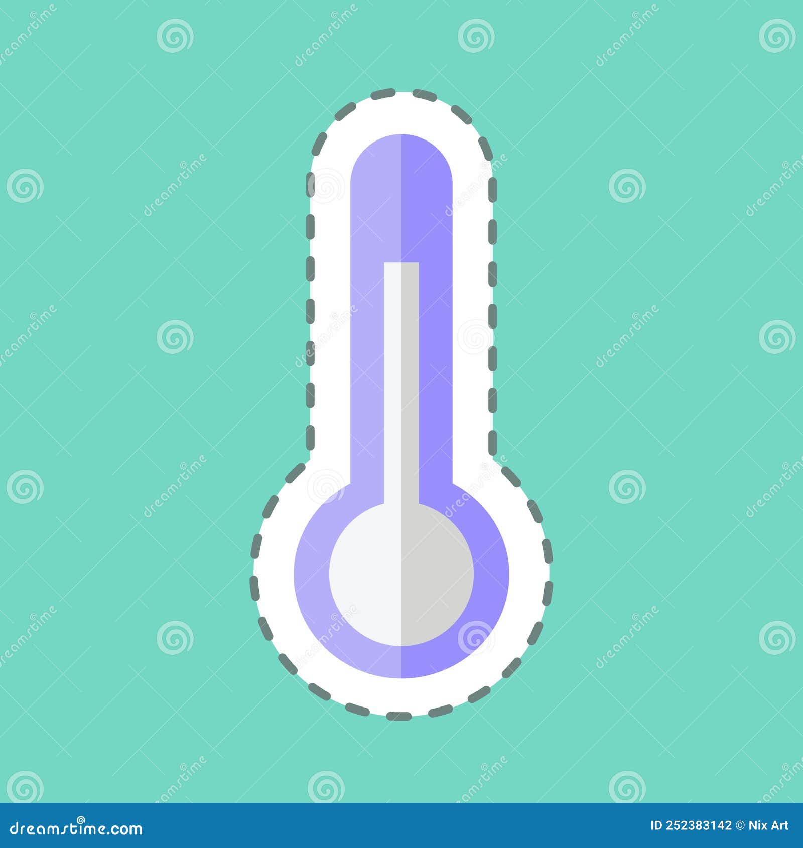 Sticker Line Cut Temperature Check. Suitable for Spring Symbol. Simple ...