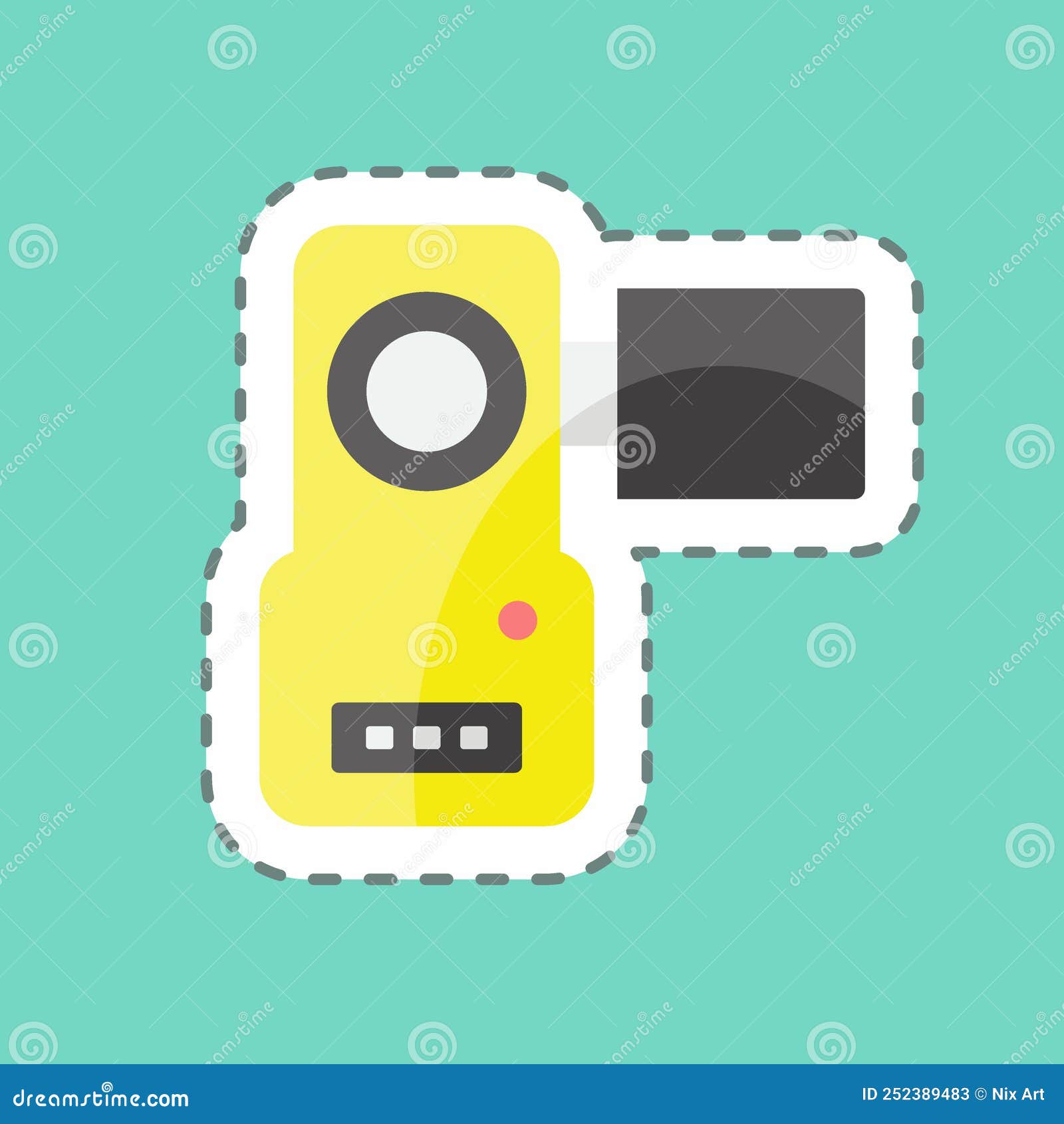 Sticker Line Cut Video Camera. Suitable for Education Symbol. Simple ...