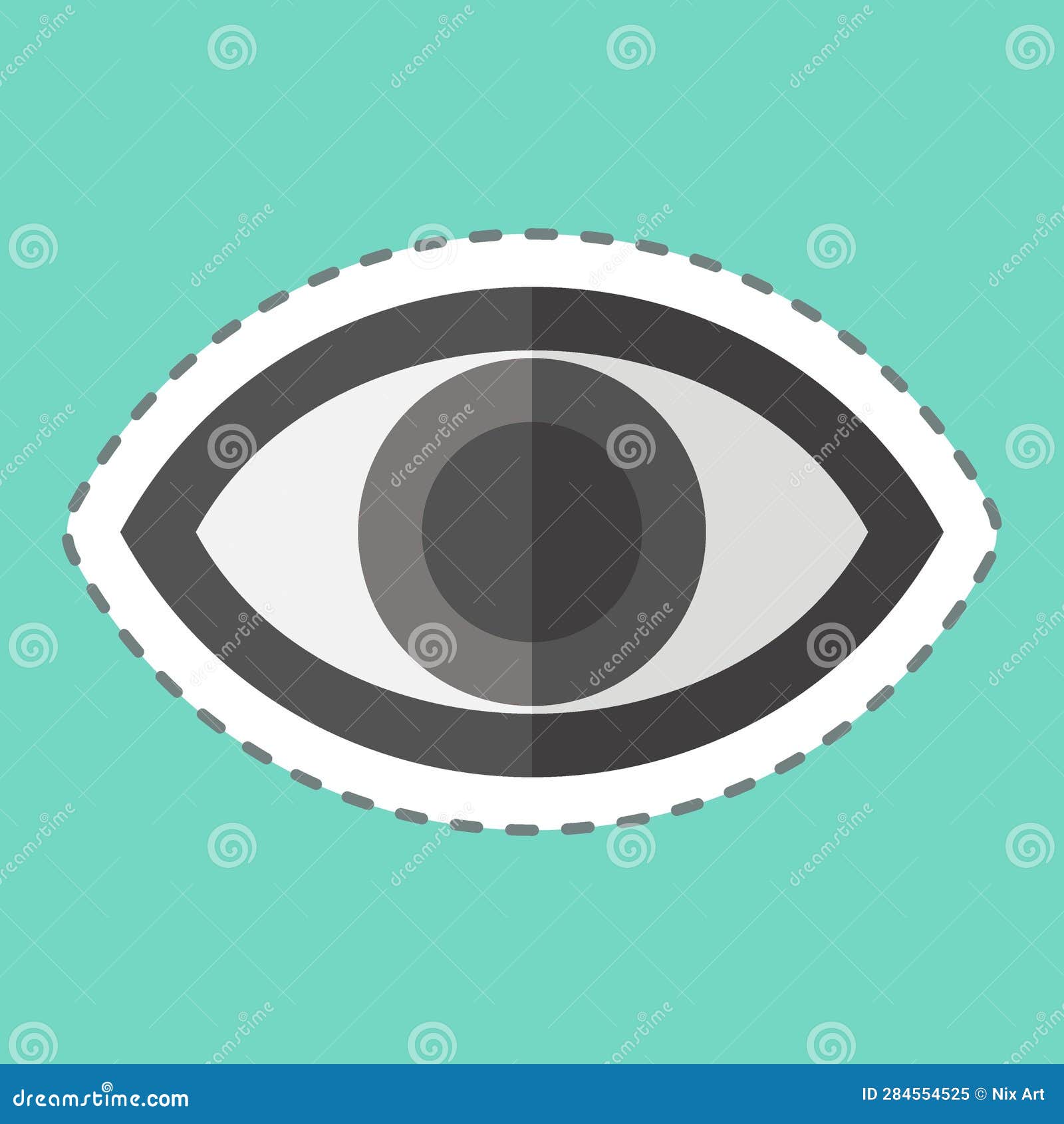 Sticker Line Cut Visual Performance. Related To Art and Media Symbol ...