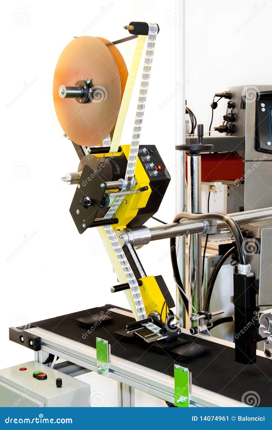 Sticker machine stock image. Image of line, equipment - 14074961