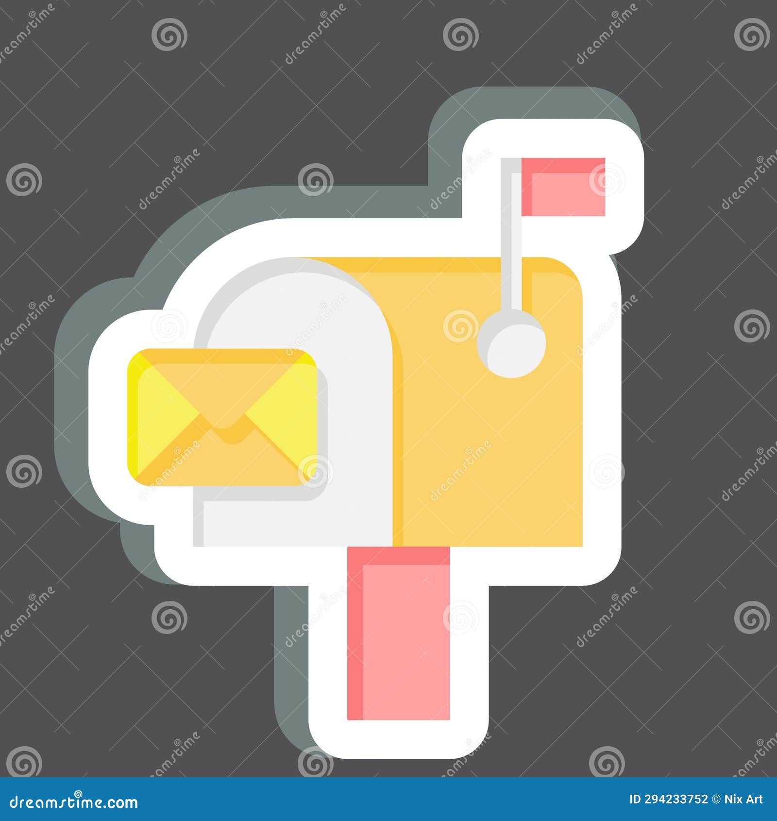 Sticker Mailbox. Related To Communication Symbol. Simple Design ...
