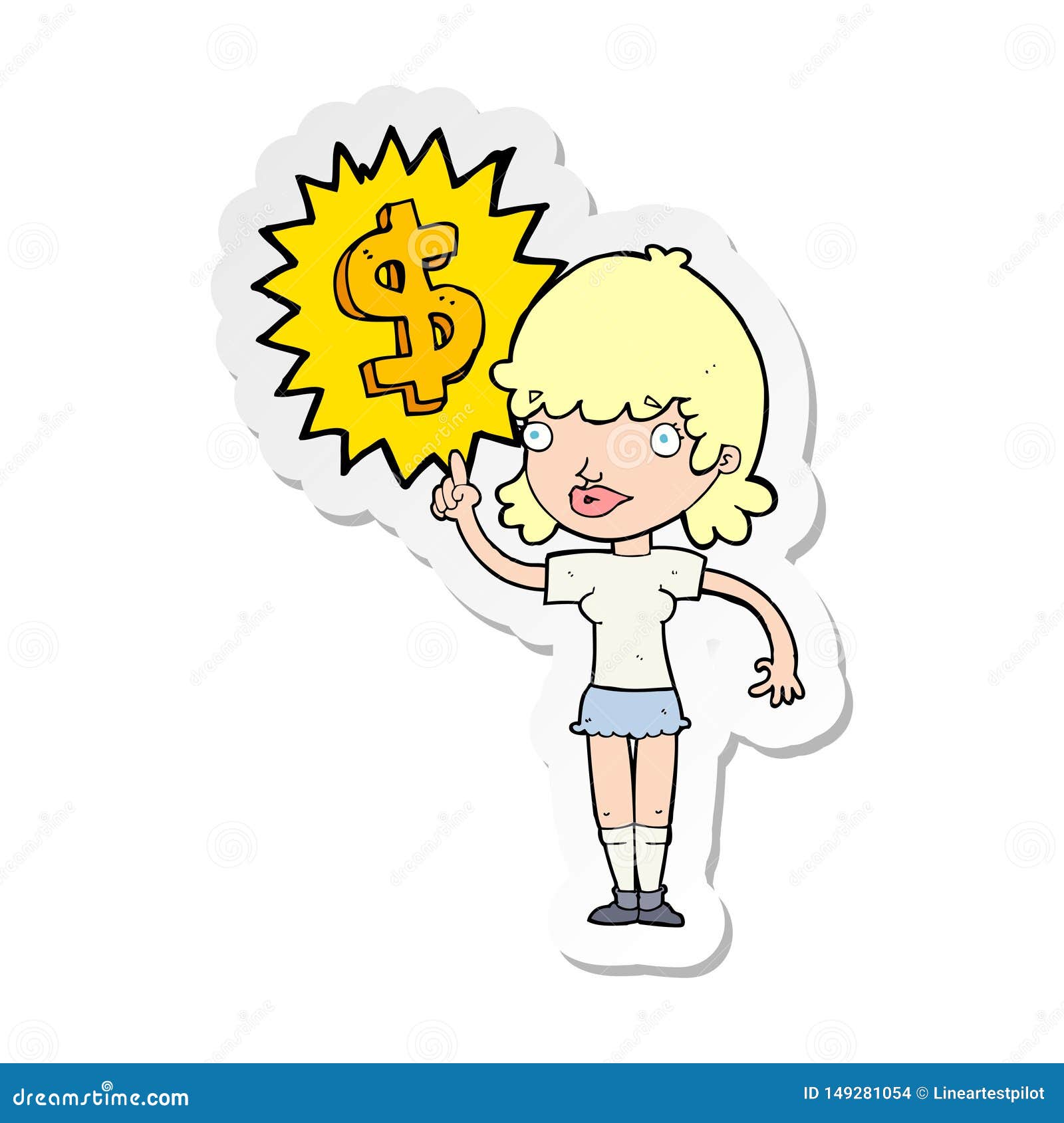 Sticker of a Making Money Cartoon Stock Vector - Illustration of ...