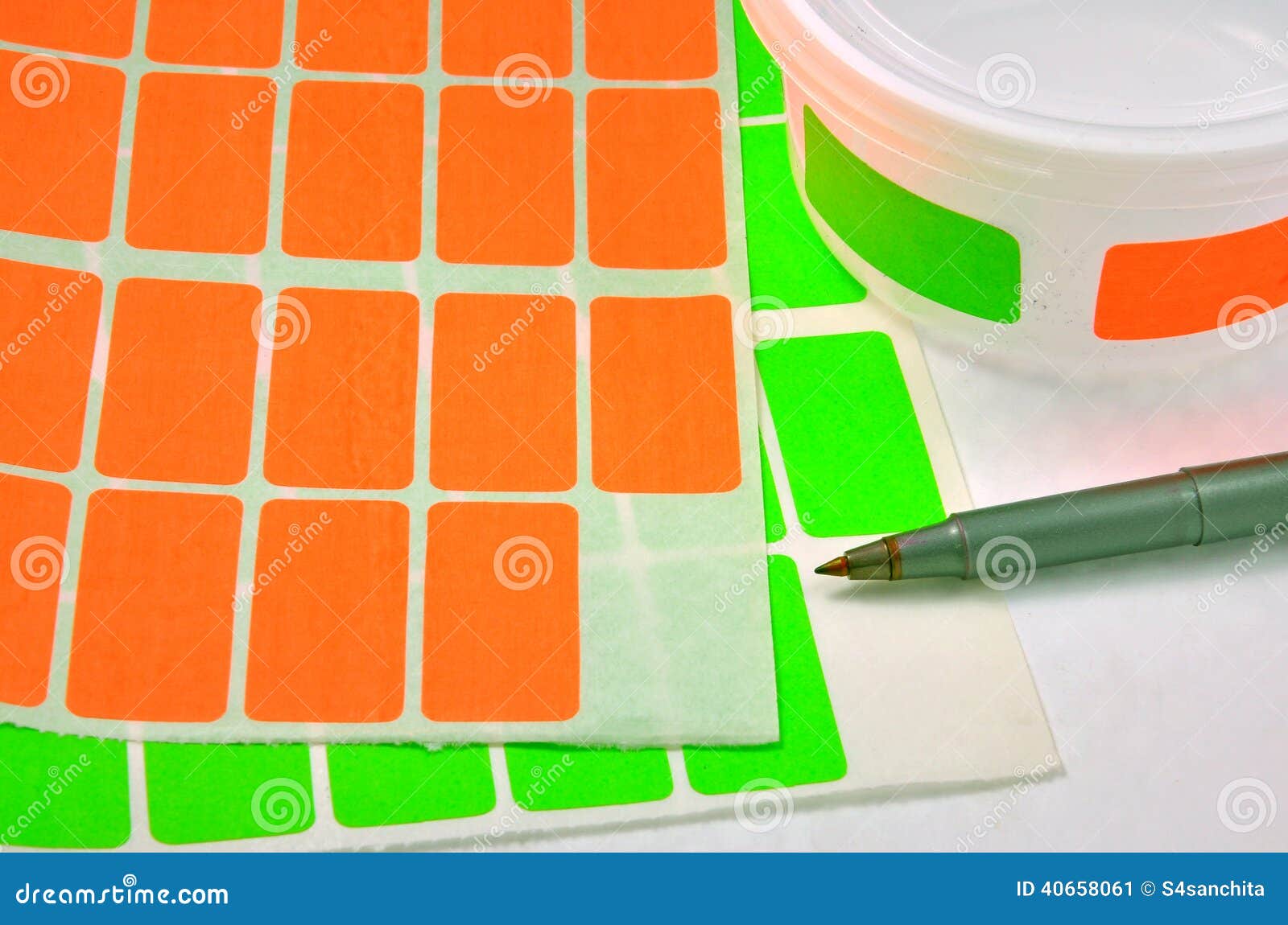 Sticker and marker pen stock image. Image of blank, green - 40658061