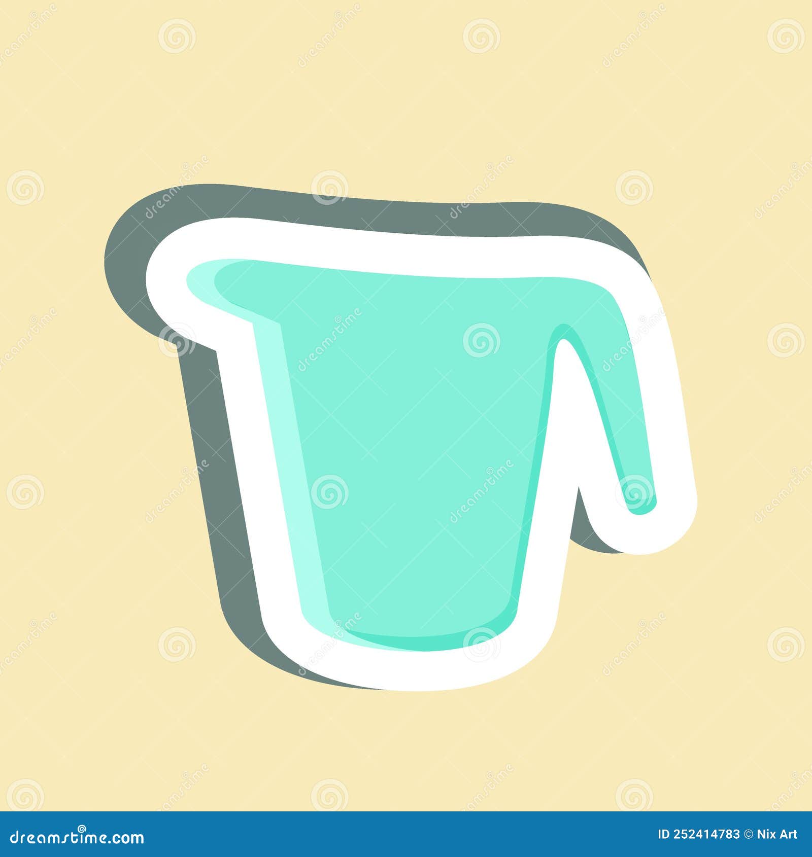 Sticker Measuring Cup. Suitable for Bakery Symbol. Simple Design ...
