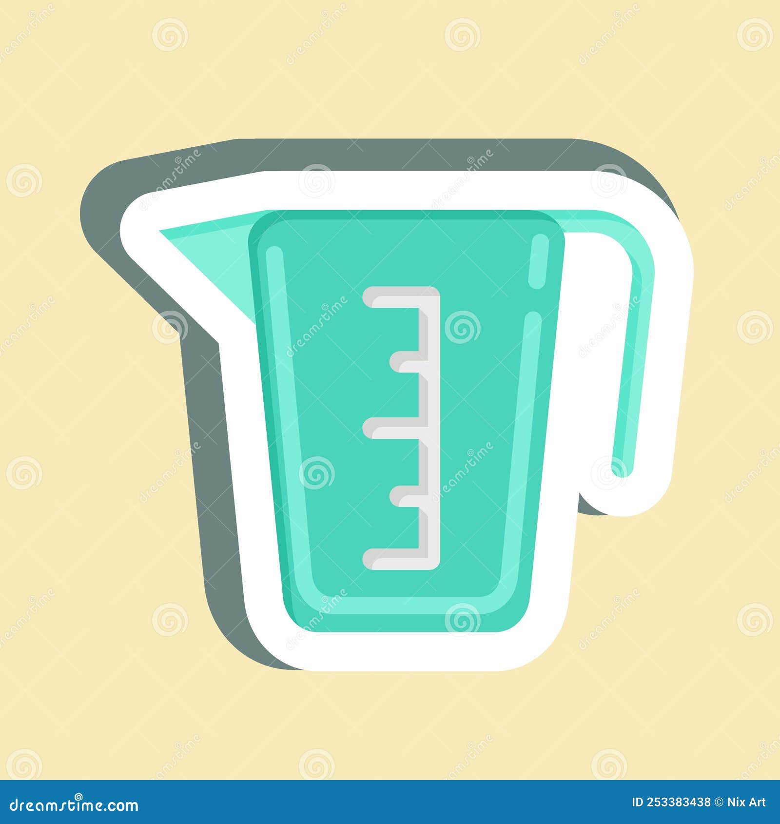 Sticker Measuring Cup. Suitable for Education Symbol. Simple Design ...