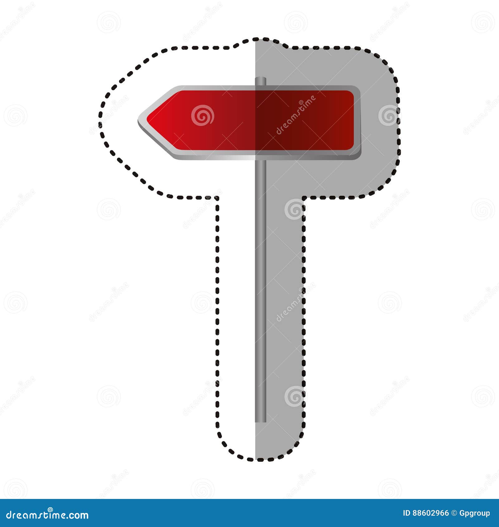 Sticker Metallic Red Direction Board Road Signs Stock Illustration ...