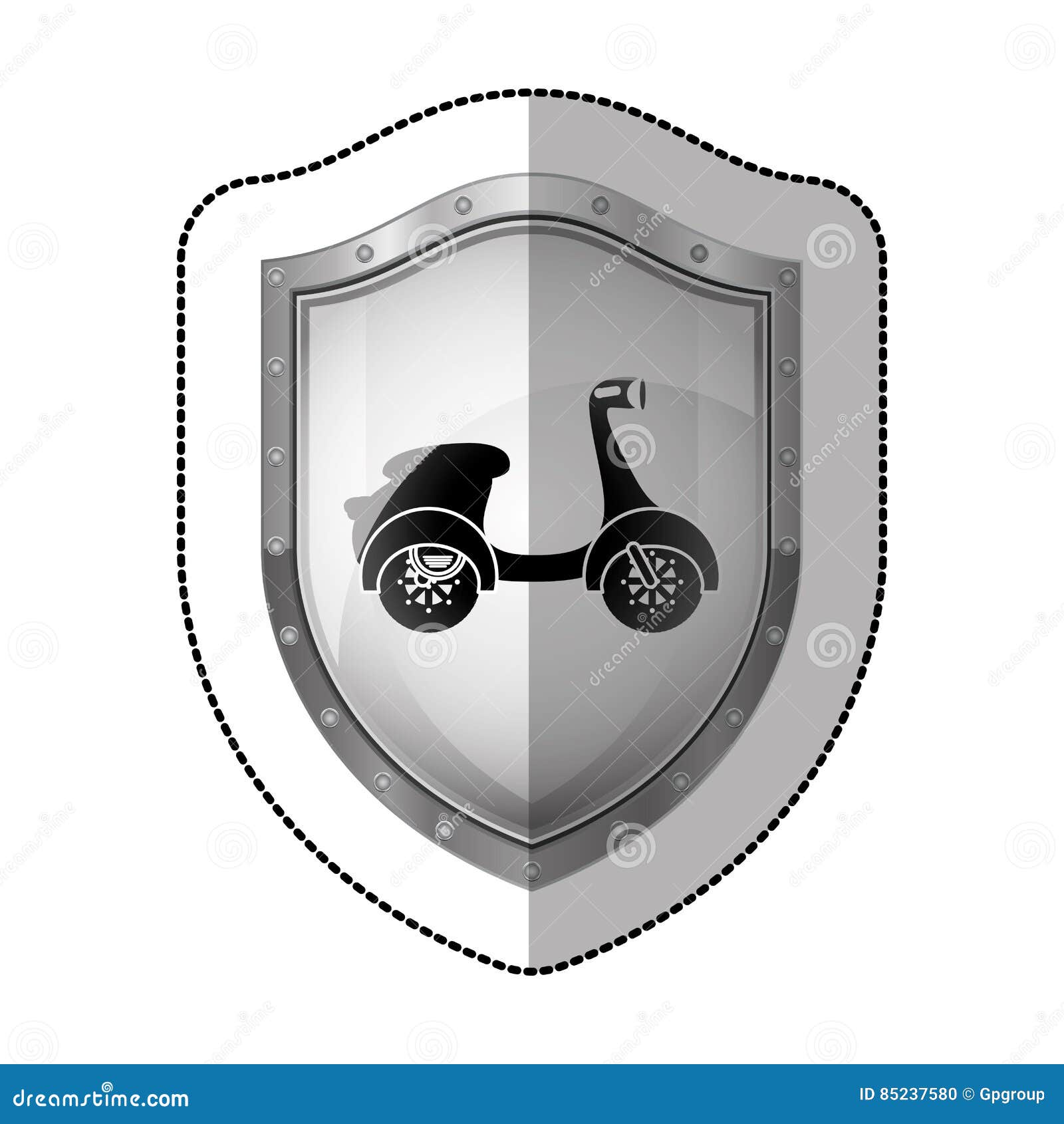 Sticker Metallic Shield With Silhouette Of Graduation Cap Stock ...