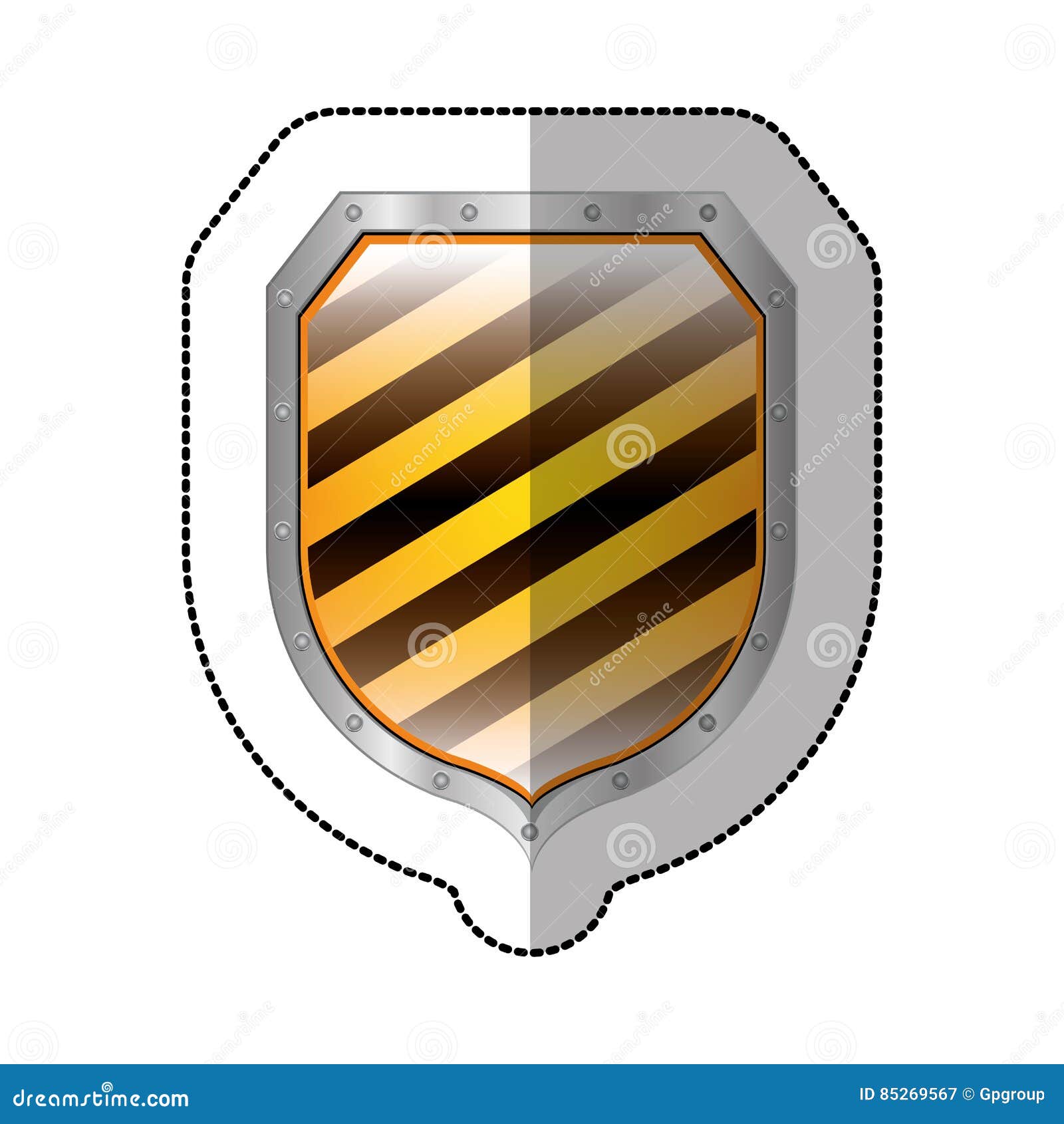 Sticker Metallic Square Shield with Colorful Diagonal Lines Shape Stock ...