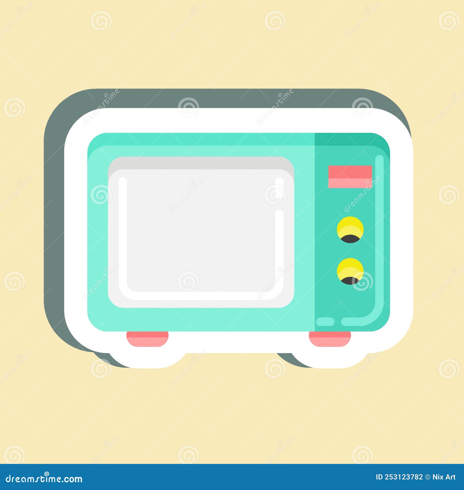 Sticker Microwave. Suitable for Kitchen Appliances Symbol. Simple ...