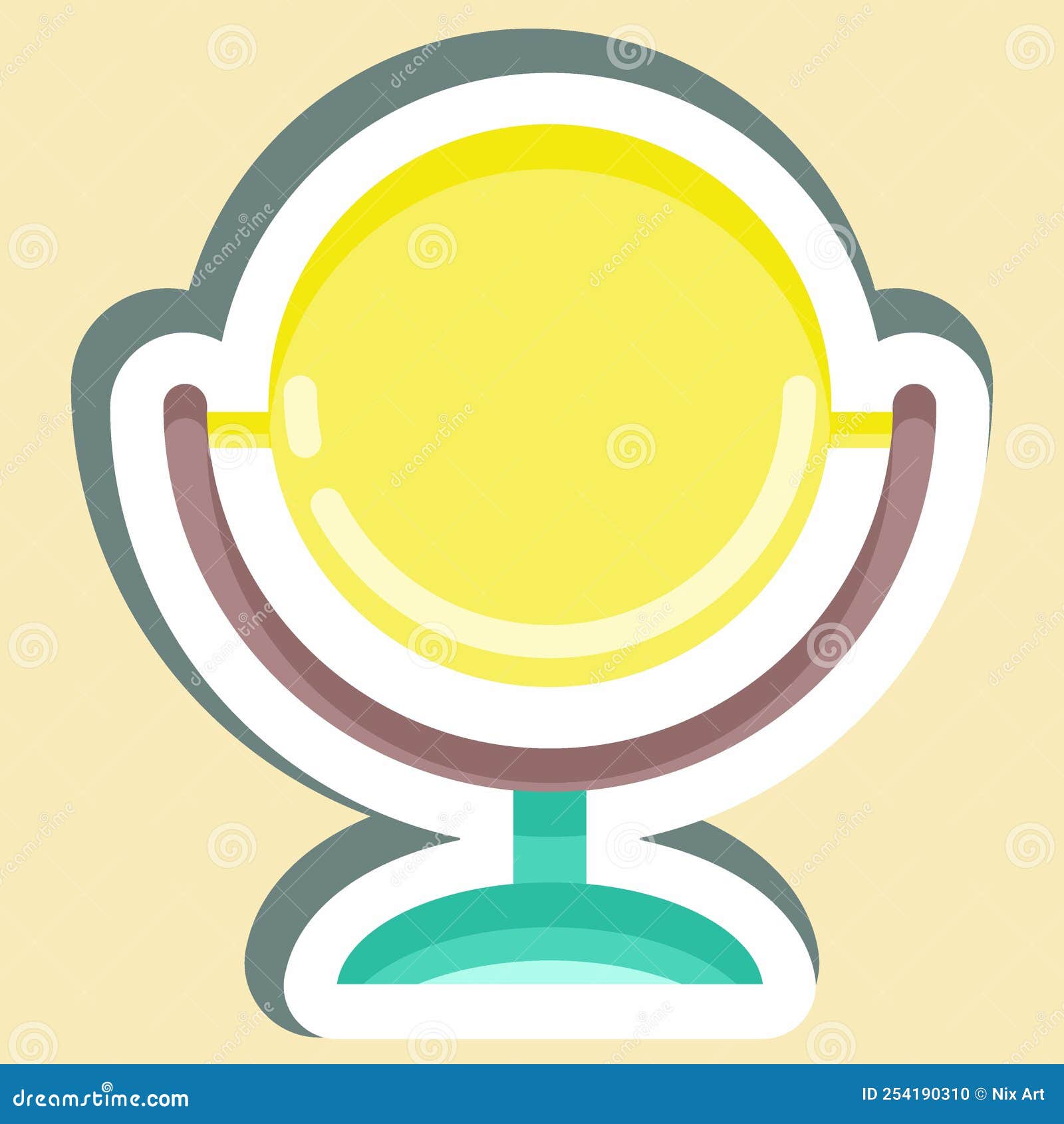 Sticker Mirror. Suitable for Barbershop Symbol. Simple Design Editable ...