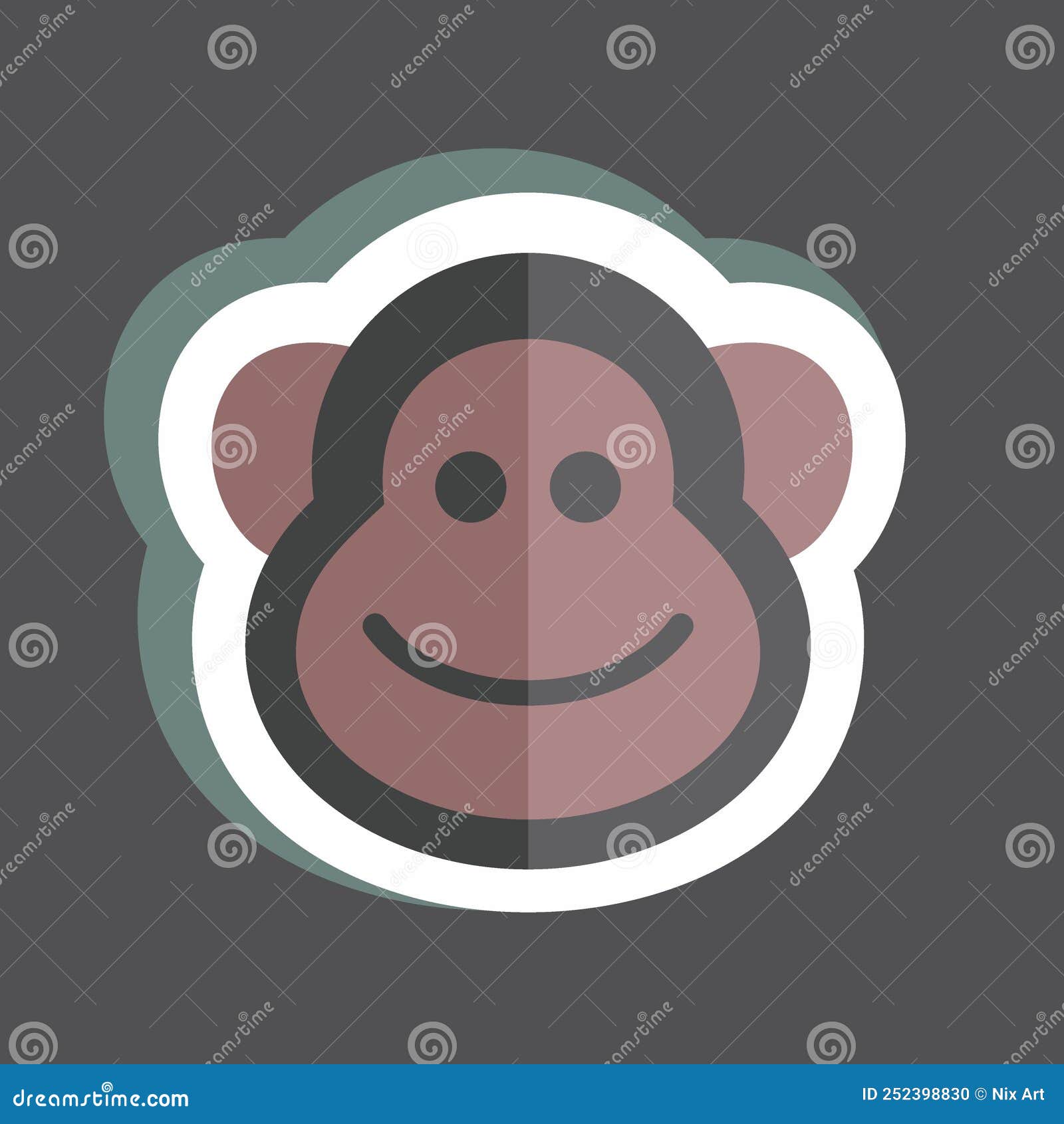 Sticker Monkey. Suitable for Animal Symbol. Simple Design Editable ...