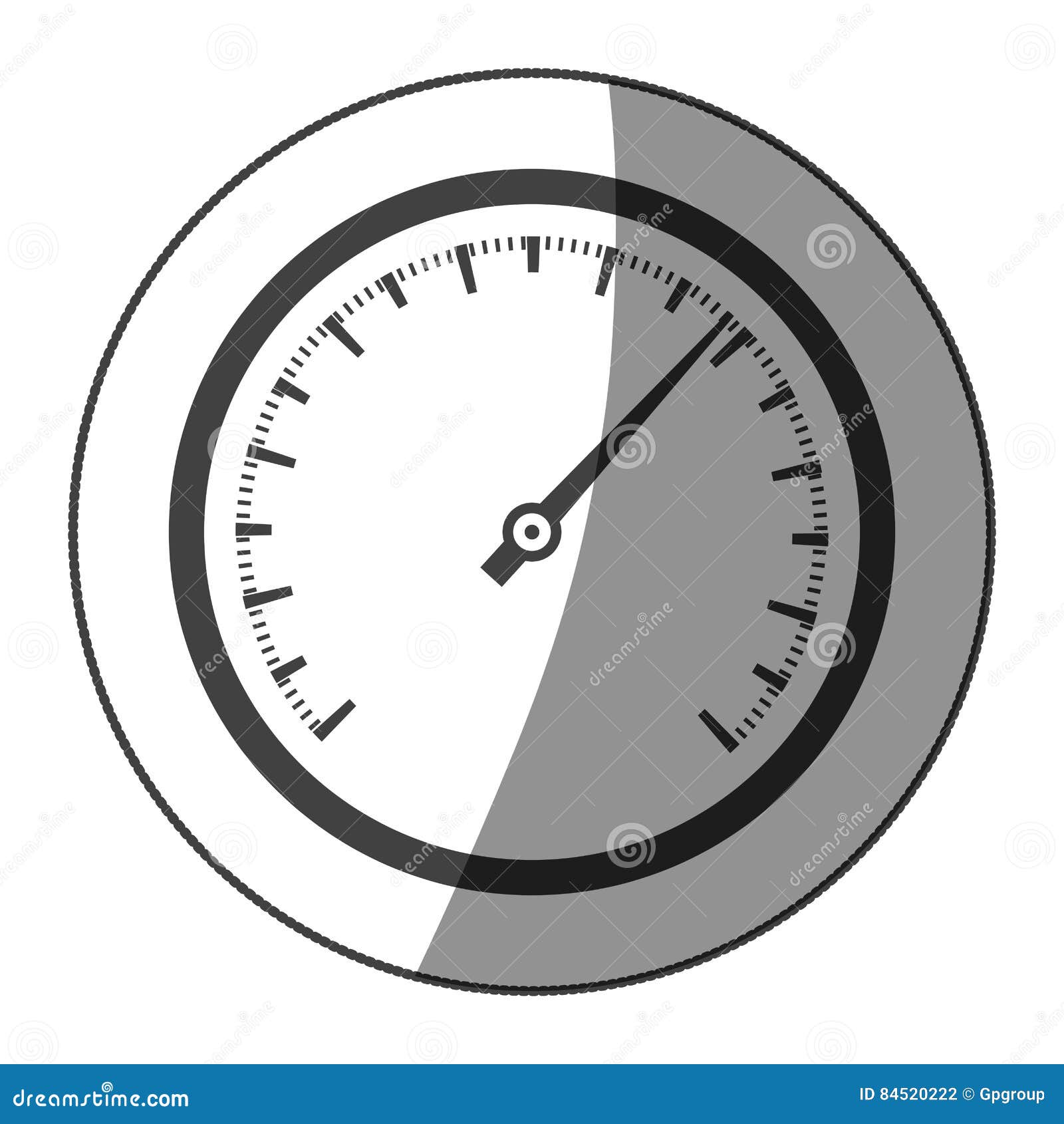 Sticker Monochrome Big Speedometer with Half Shaded Stock Vector ...