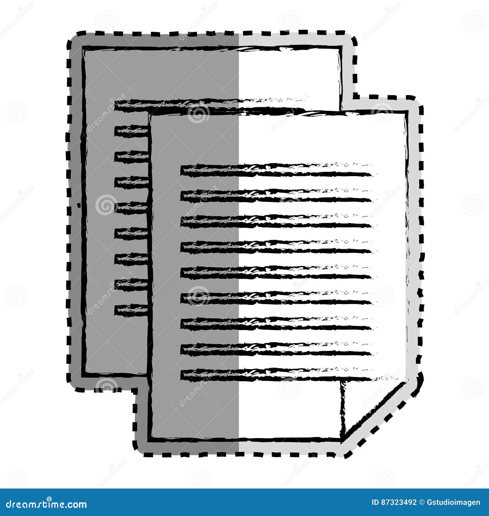 Sticker Monochrome Blurred of Document File Stock Vector - Illustration ...