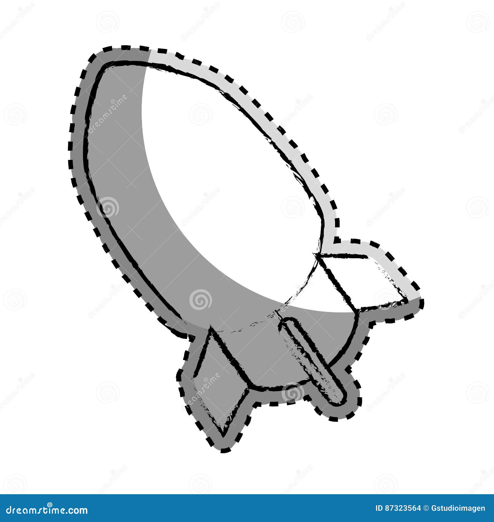 Sticker Monochrome Blurred of Rocket Icon Stock Vector - Illustration ...