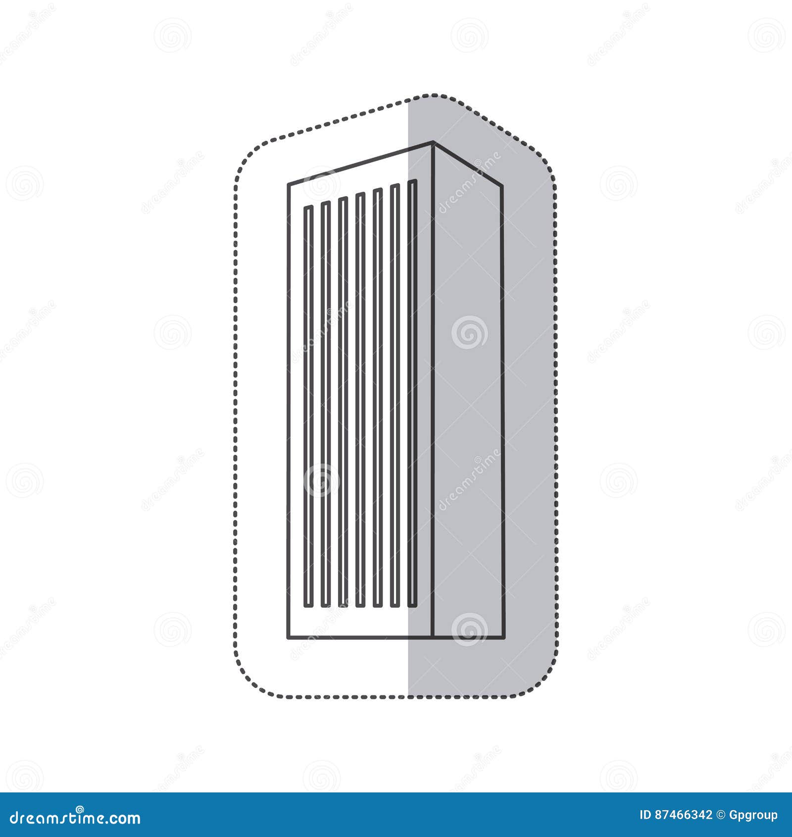 Sticker Monochrome Contour with Office Building Stock Illustration ... Sticker Monochrome Contour with Office Building Stock Illustration ...