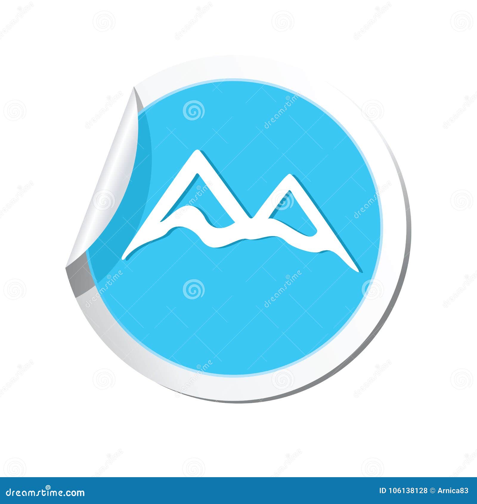 Sticker with mountain icon stock vector. Illustration of direction ...
