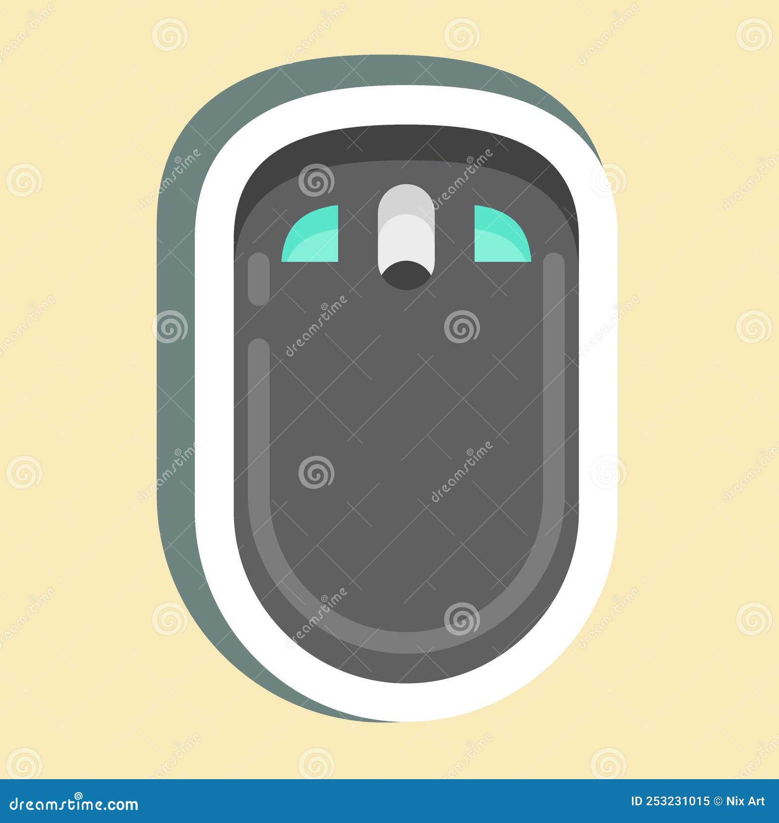 Sticker Mouse. Suitable for Computer Components Symbol. Simple Design ...