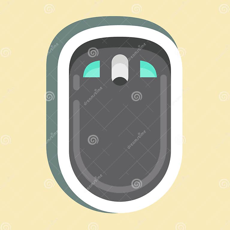 Sticker Mouse. Suitable for Computer Components Symbol. Simple Design ...