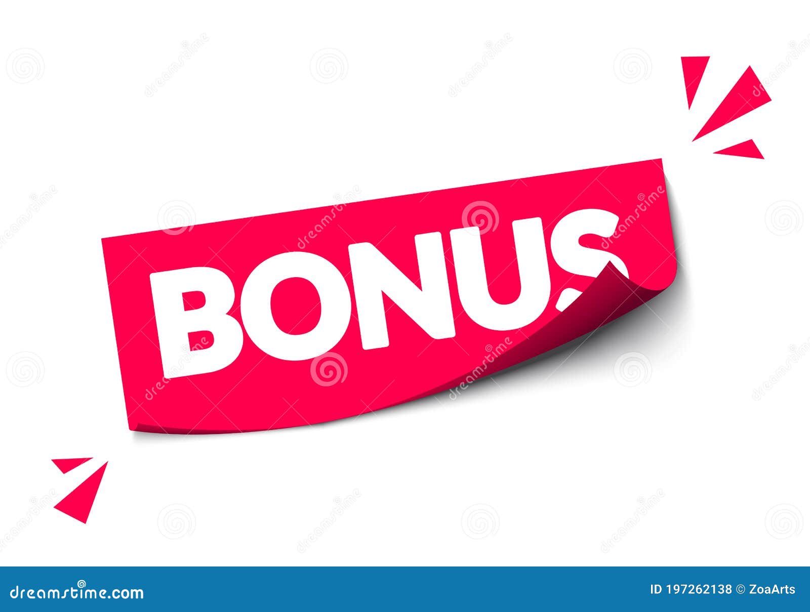 Vector Illustraton Modern Red Sticker Bonus with 3D Effect. Stock ...