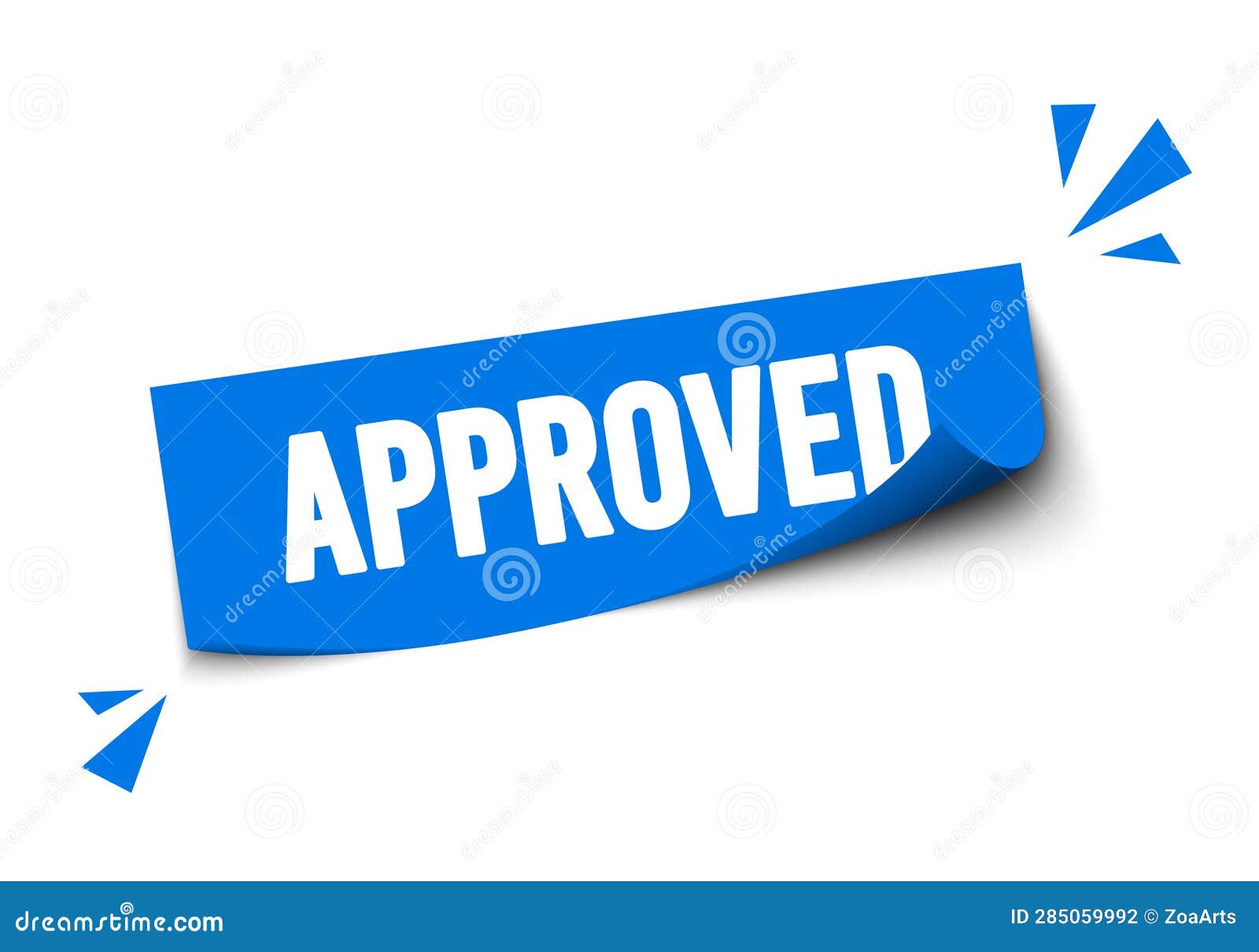 Blue Sticker with Text Approved Stock Vector - Illustration of label ...