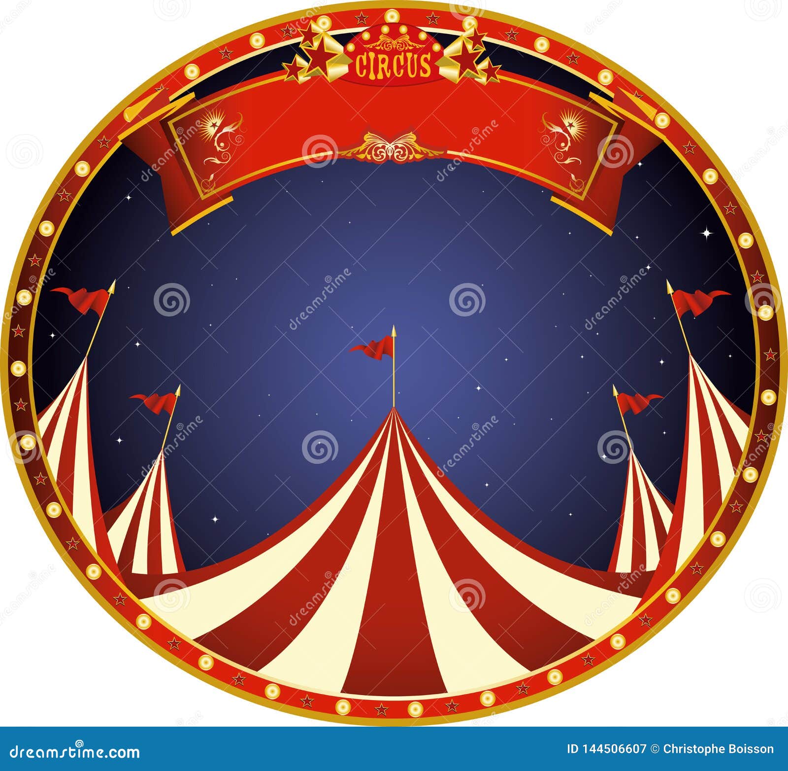 Sticker night circus stock vector. Illustration of publicity - 144506607