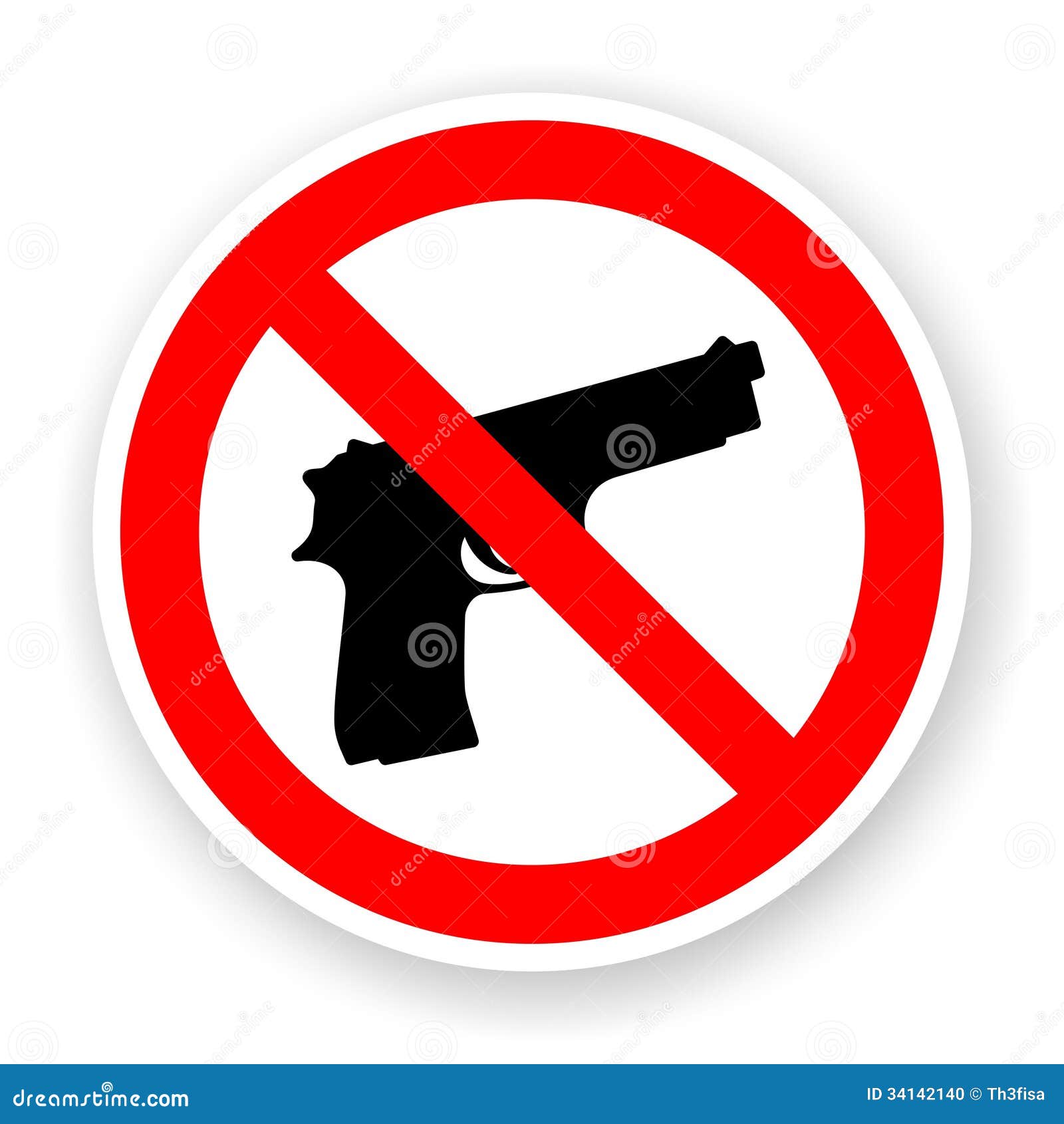 Sticker of no gun sign stock illustration. Illustration of zone - 34142140