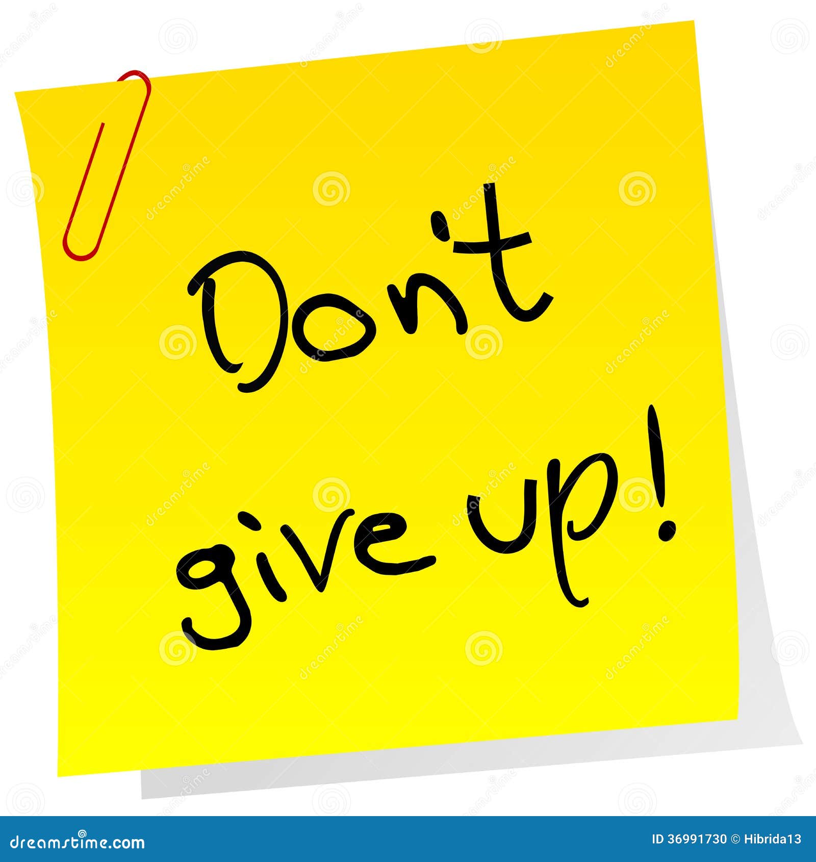 Sticker Note with Inspiring Message Don T Give Up Stock Illustration ...