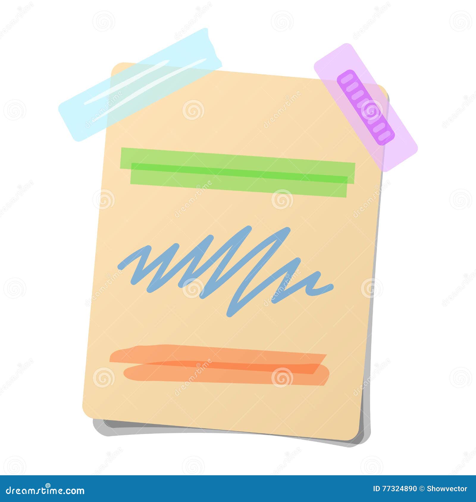 Sticker Note Paper Vector Illustration. Stock Vector - Illustration of ...
