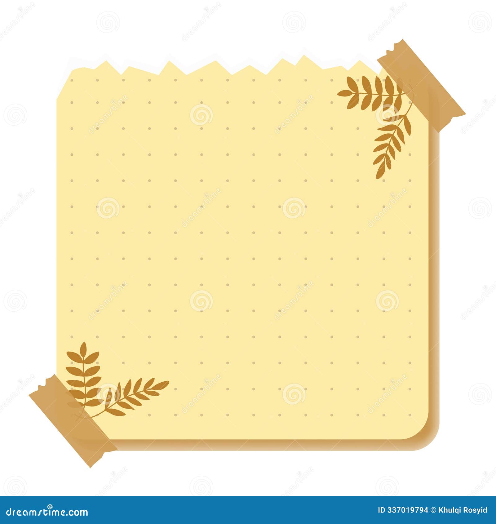 Sticker Notes Cute with Dotted Theme Autumn Brown Leaves Background ...