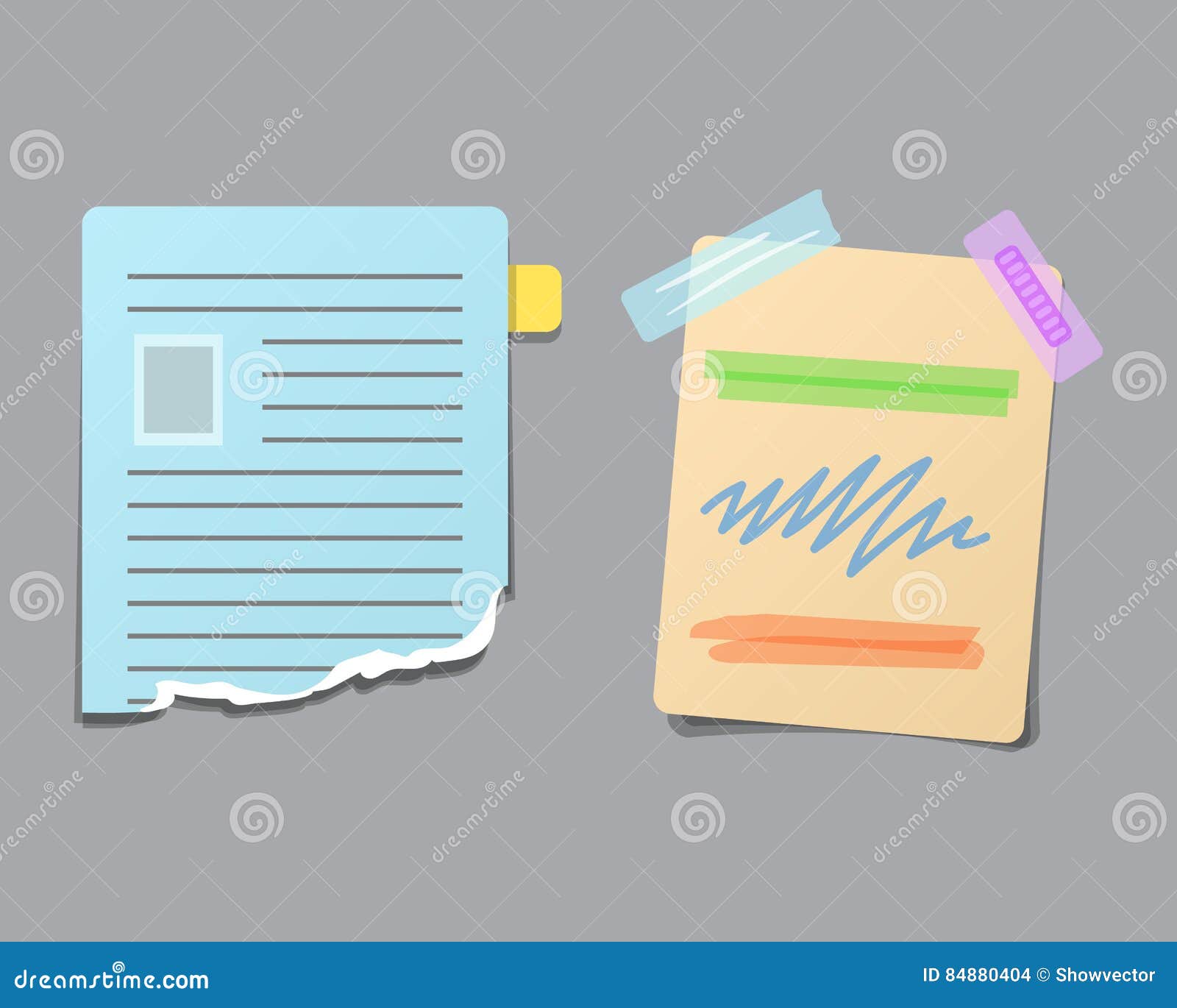 Sticker Notes Vector Illustration. Stock Vector - Illustration of clean ...
