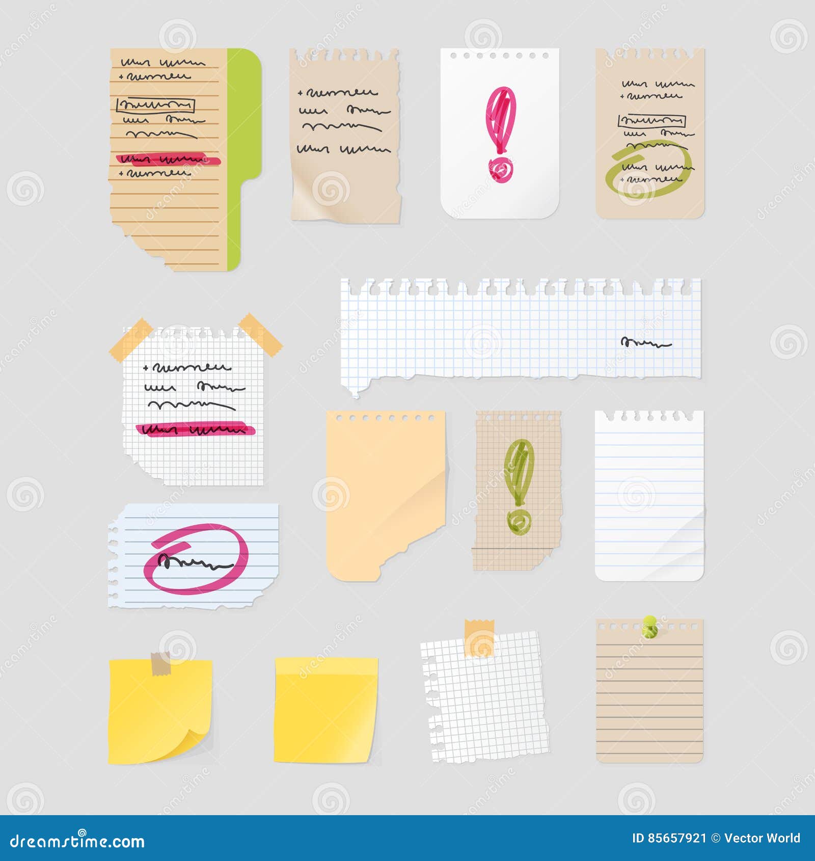 Sticker Notes Vector Illustration. Stock Vector - Illustration of ...