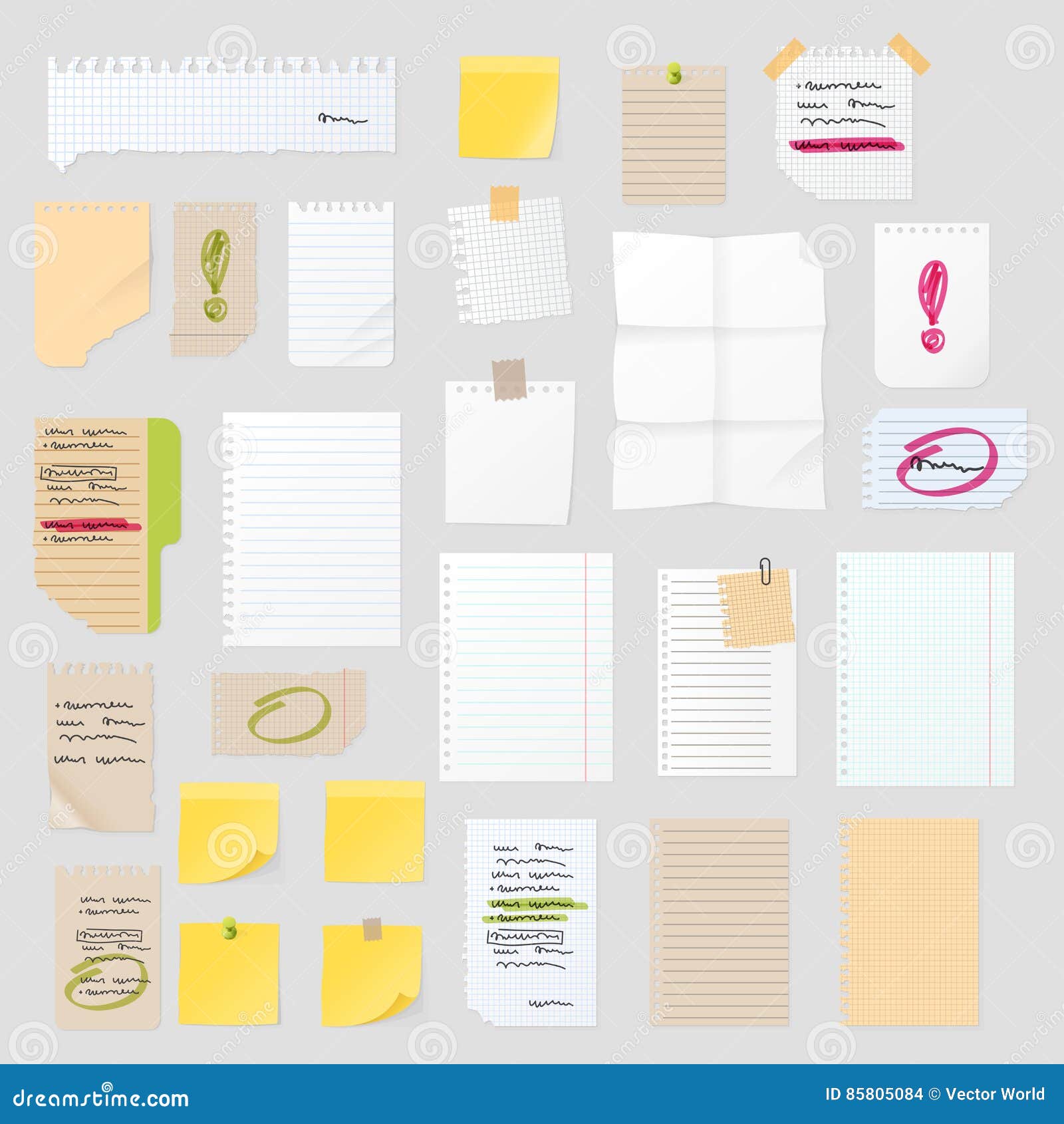 Sticker Notes Vector Illustration. Stock Vector - Illustration of blank ...