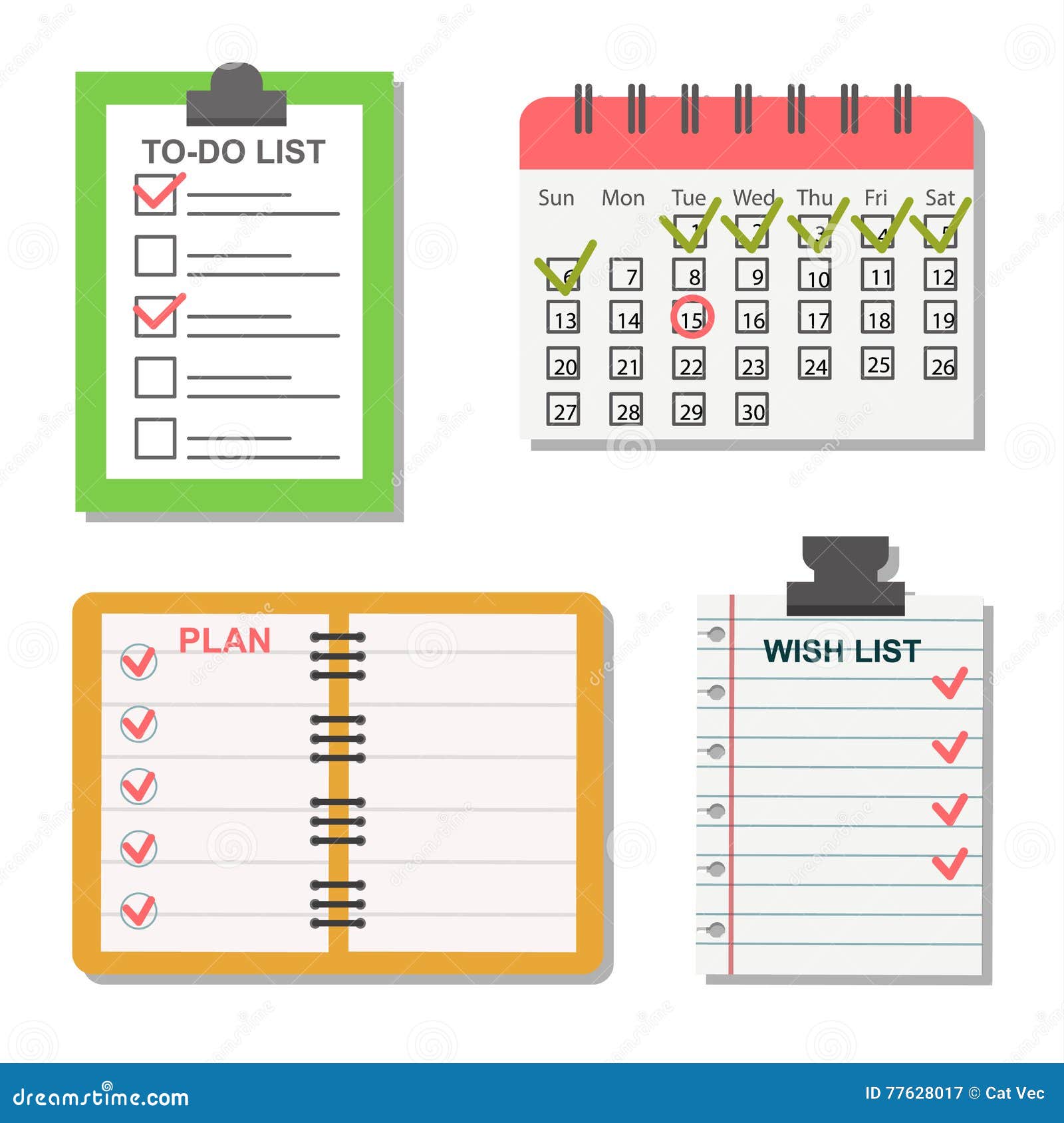 Sticker Notes Vector Illustration. Stock Vector - Illustration of paper ...