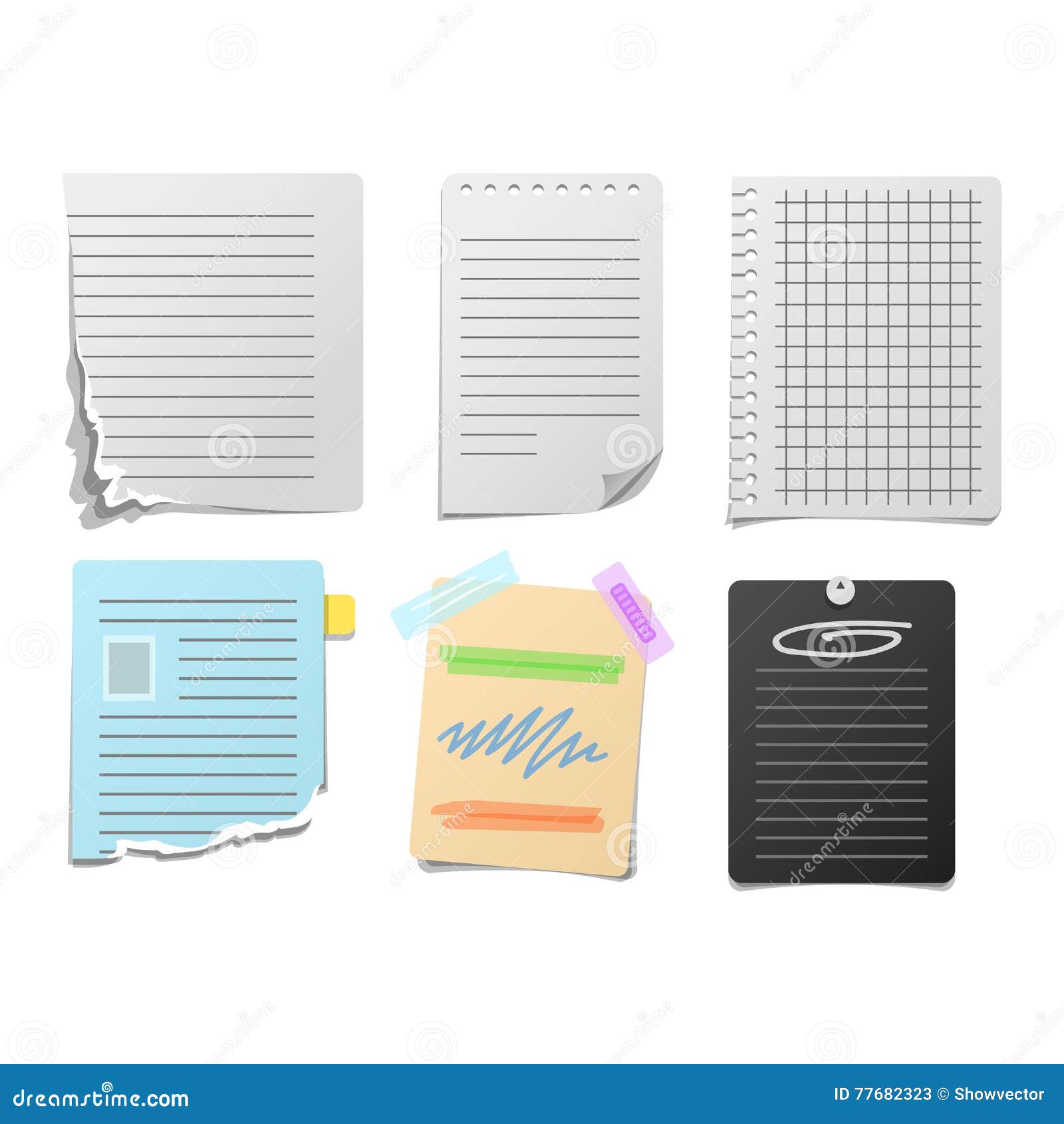Sticker Notes Vector Illustration. Stock Vector - Illustration of ...