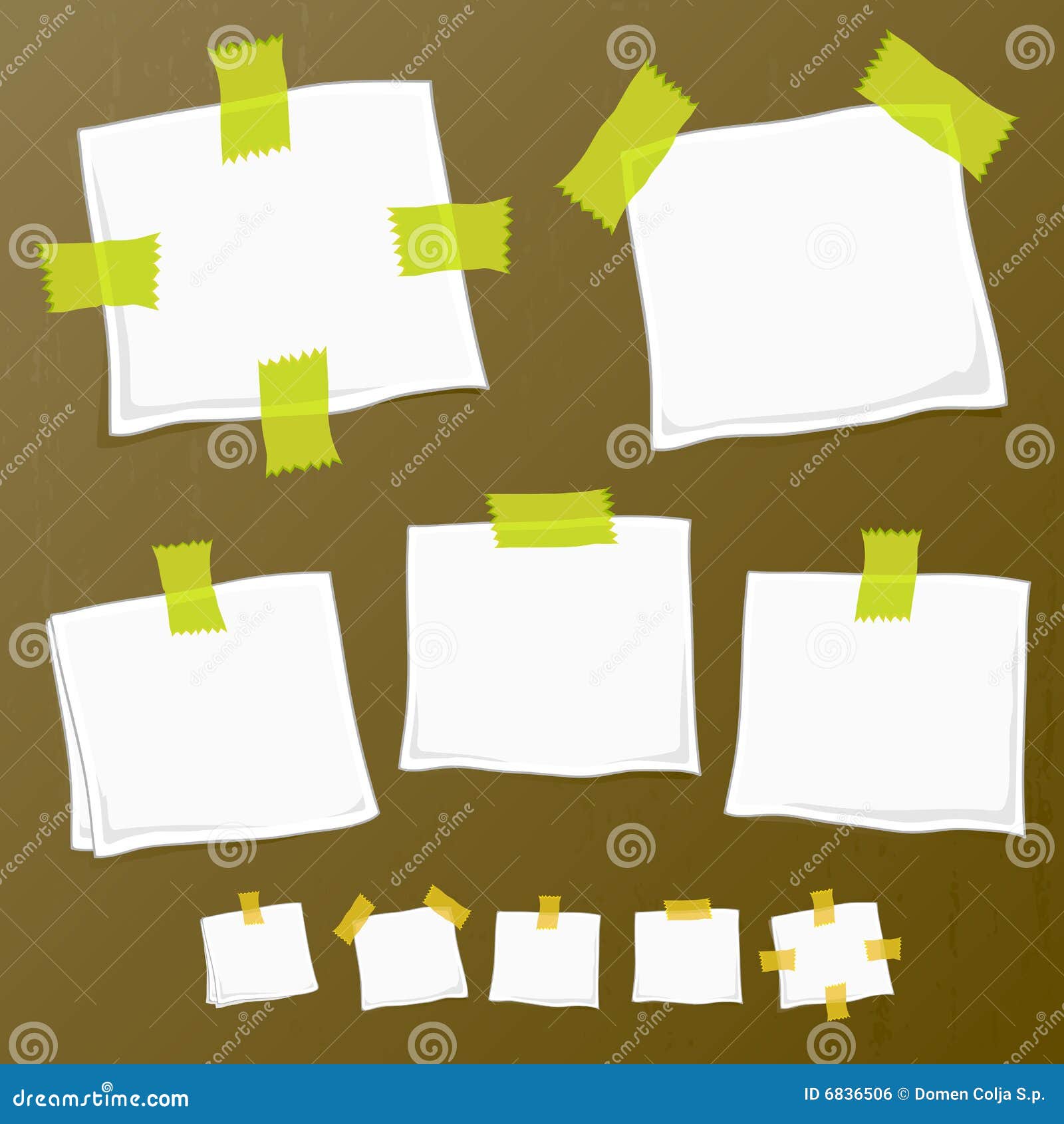 Sticker Notes On Wood Vector Illustration | CartoonDealer.com #6836506