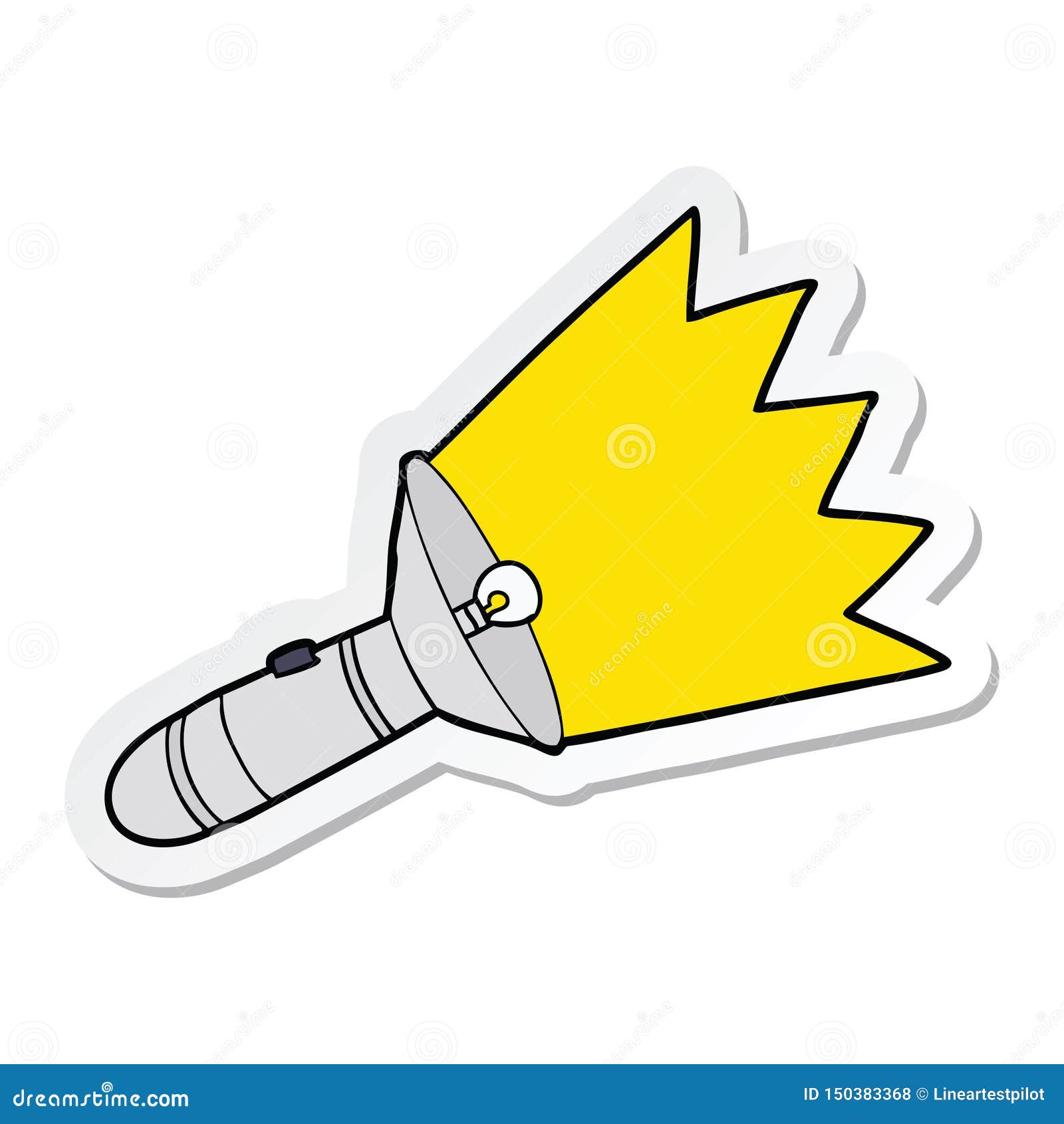 Sticker of a Old Cartoon Torch Stock Vector - Illustration of objects ...
