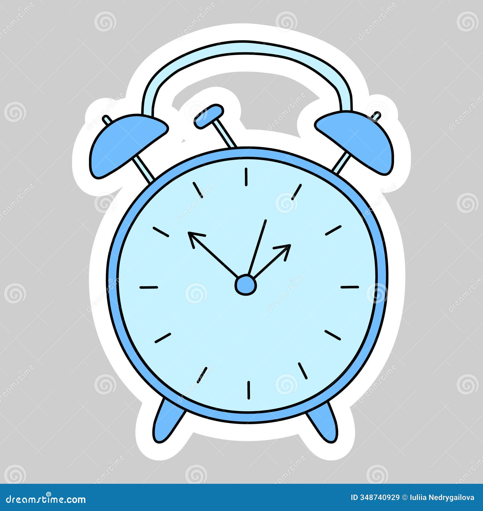 Sticker with Old Fashioned Alarm Clock, Doodle Style Vector Stock ...