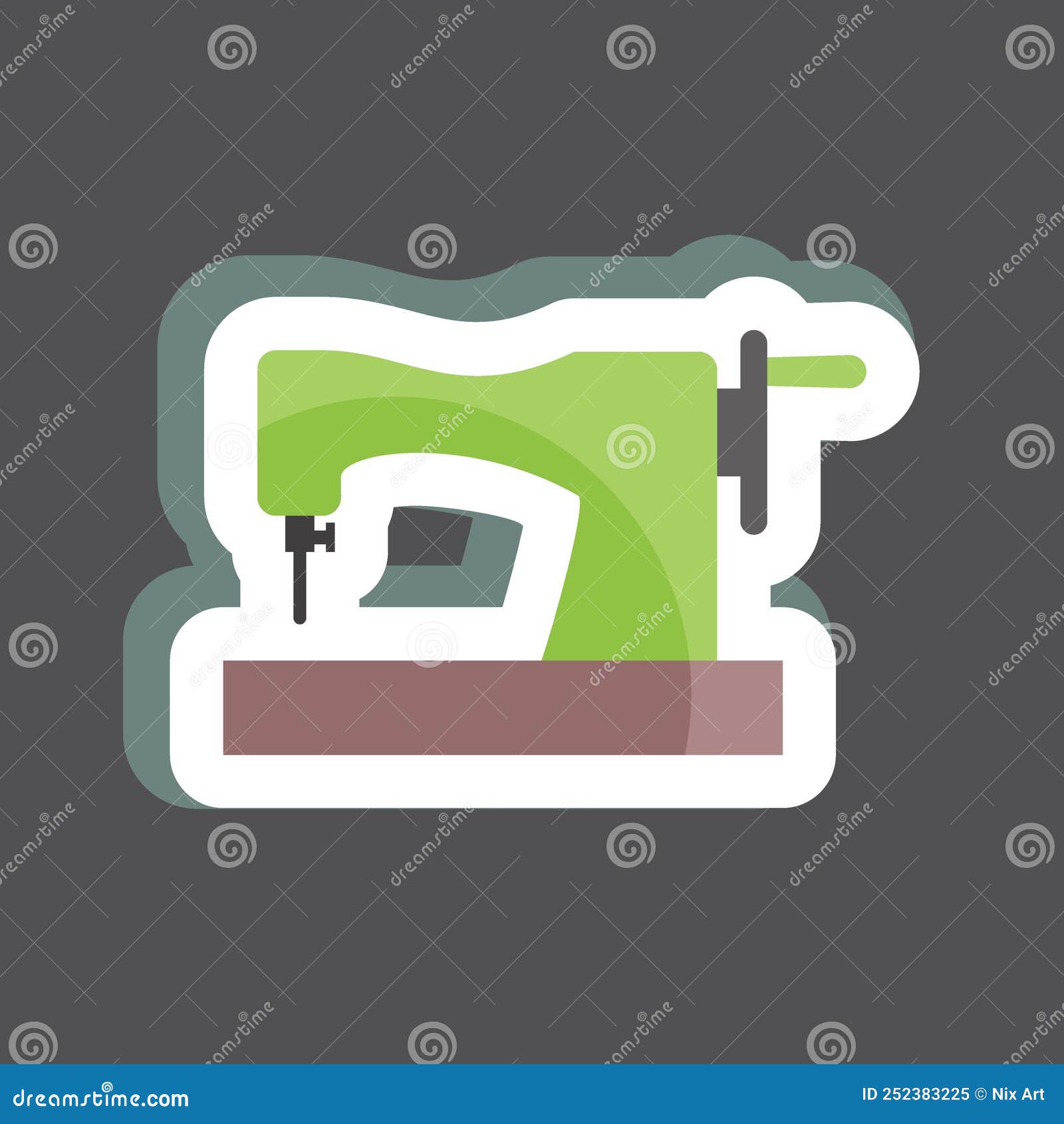 Sticker Old Style Machine. Suitable for Tailor Symbol. Simple Design ...