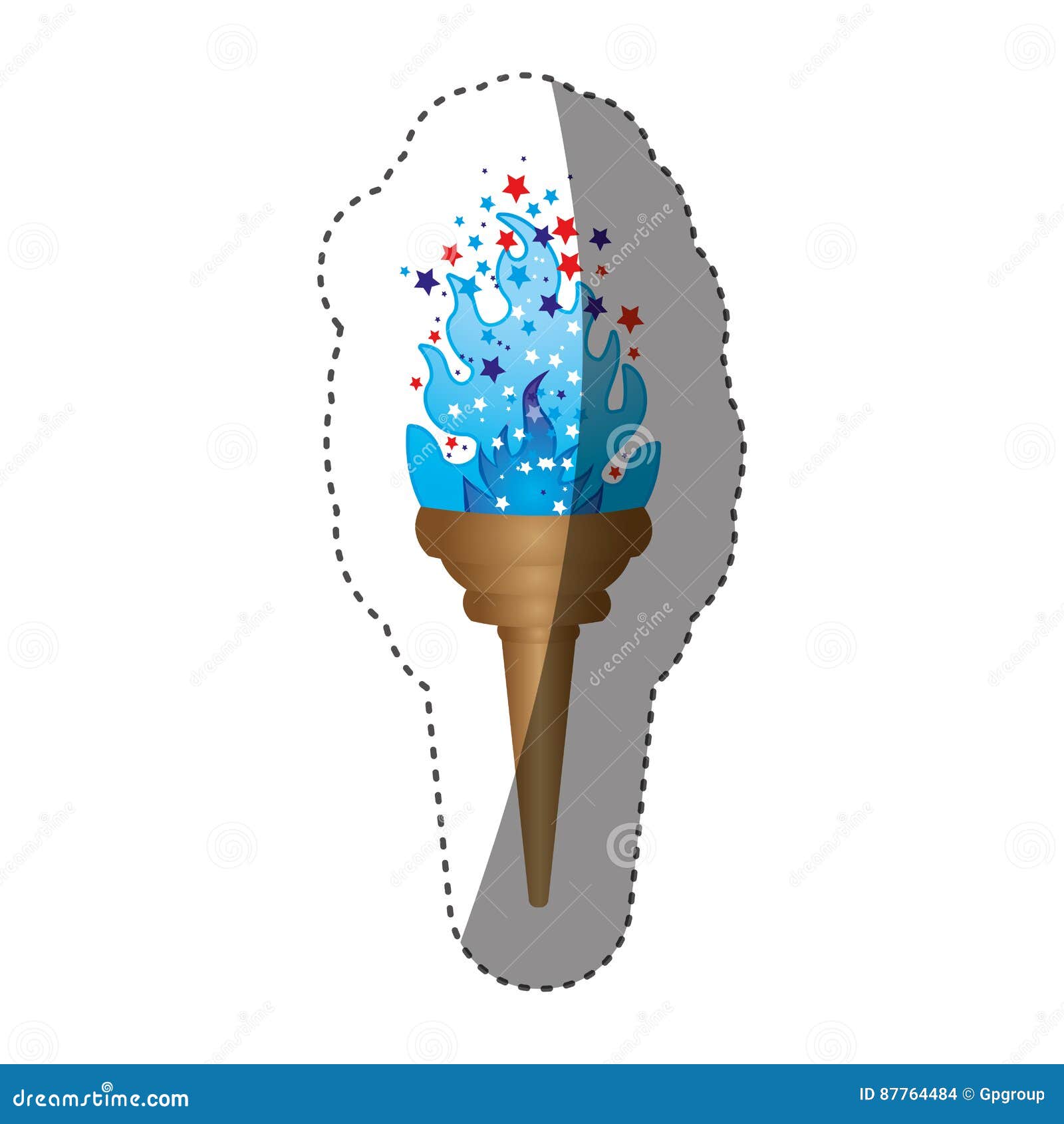 Sticker Olympic Torch Blue Flame Stock Illustrations – 4 Sticker ...