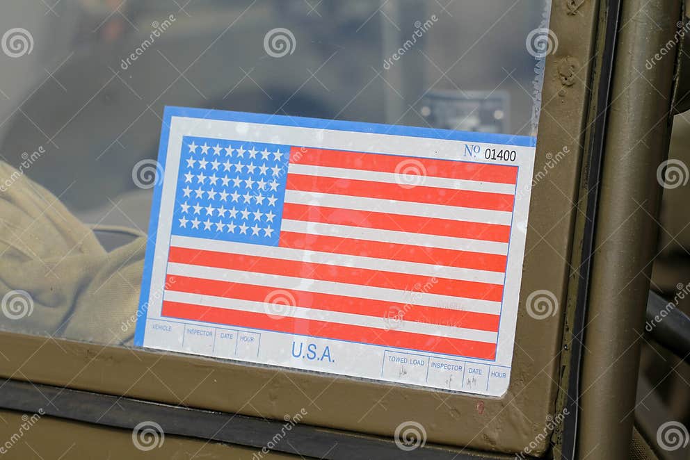 Sticker Op Leger Amerikaanse Auto Redactionele Stock Foto - Image of ...