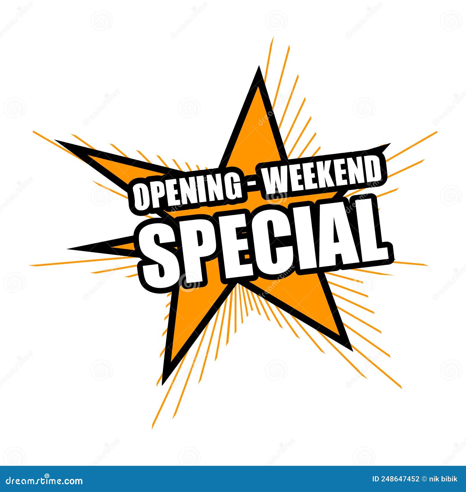 Sticker OPENING - WEEKEND SPECIAL, Promo Stock Vector - Illustration of ...